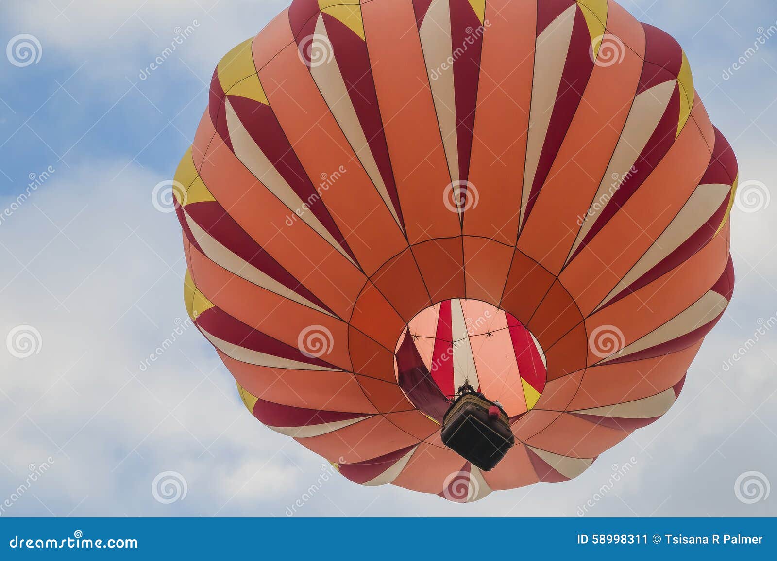 Orange Hot Air Balloon in the Sky Stock Image - Image of background ...