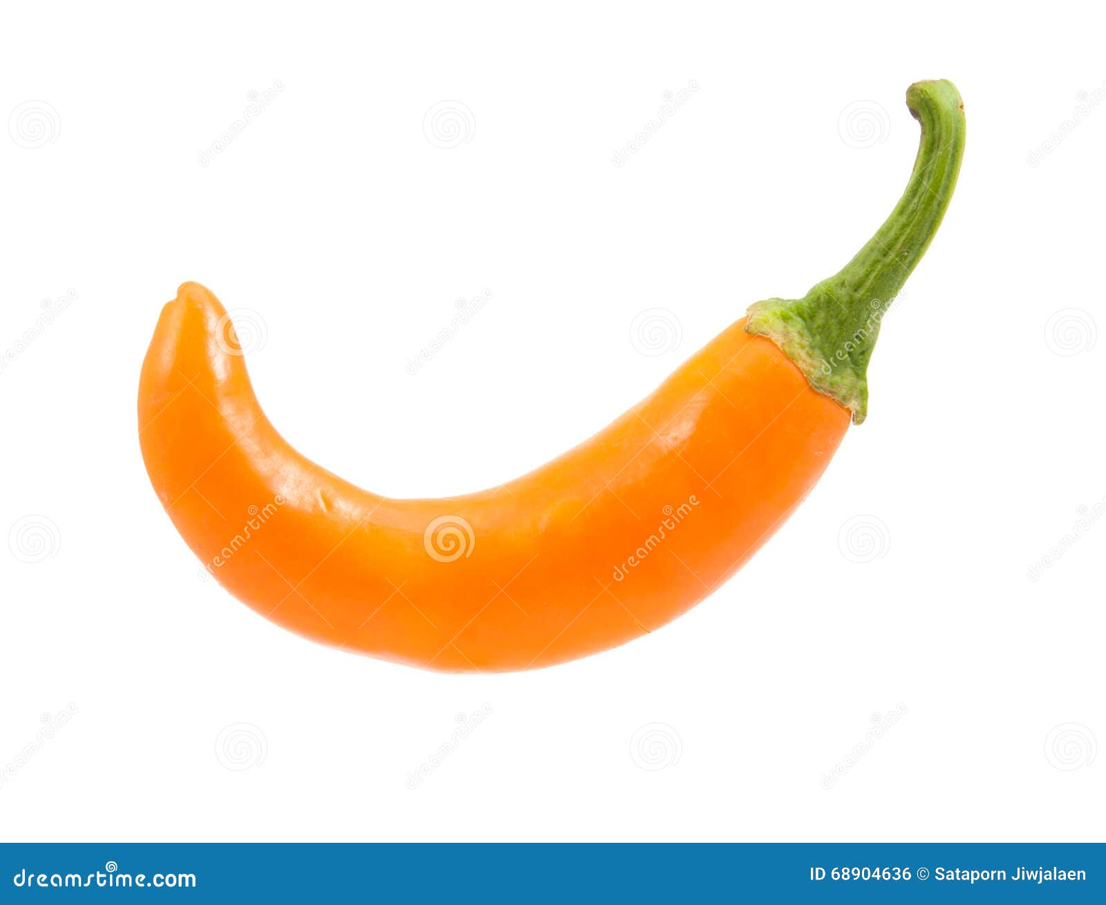 Orange Hot Chili Pepper Isolated Stock Photo - Image of object, bell ...