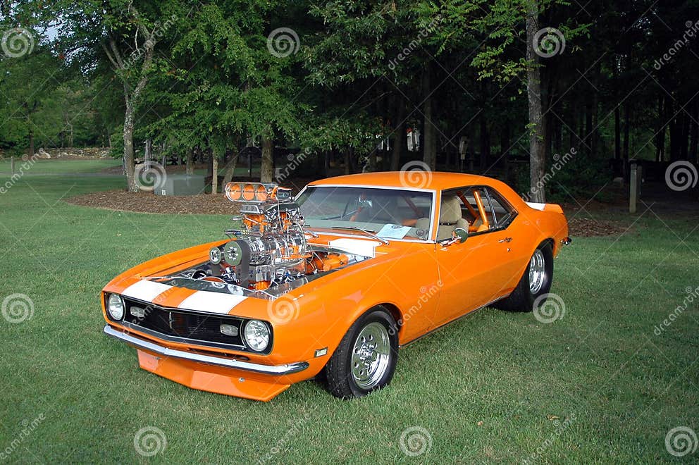 Orange hot rod. stock image. Image of motor, fuel, horsepower - 1203003