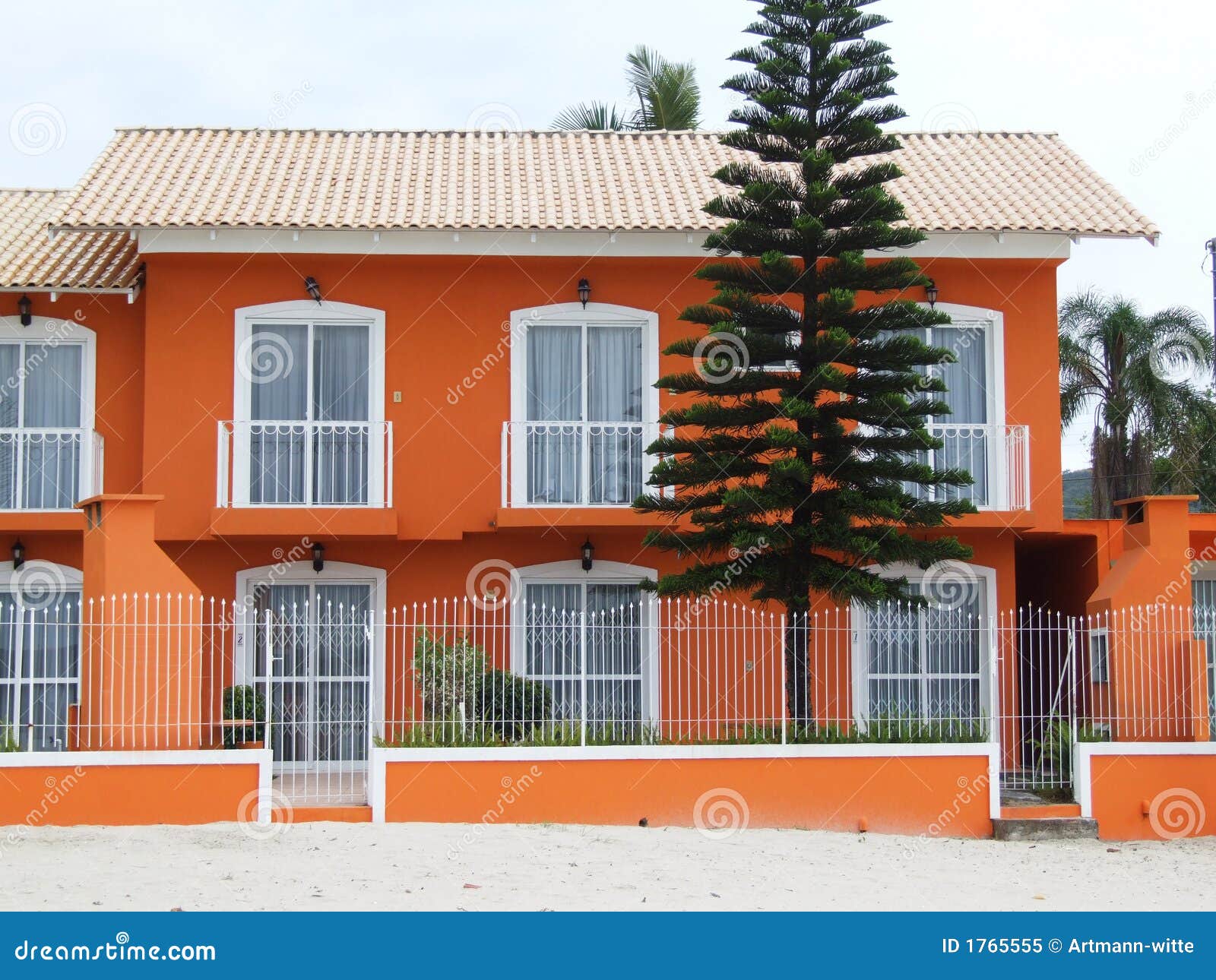 Orange house stock image. Image of summer, seaside, rental - 1765555