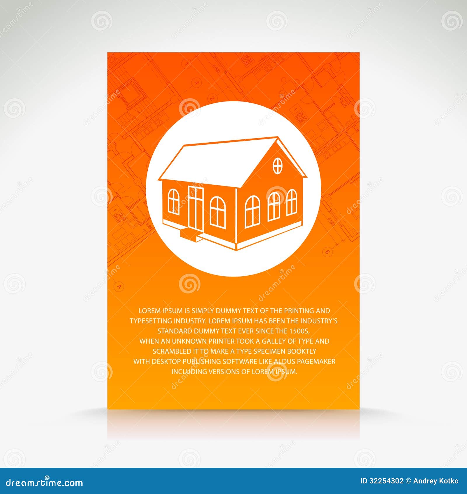 Orange house pattern. stock vector. Illustration of architecture - 32254302