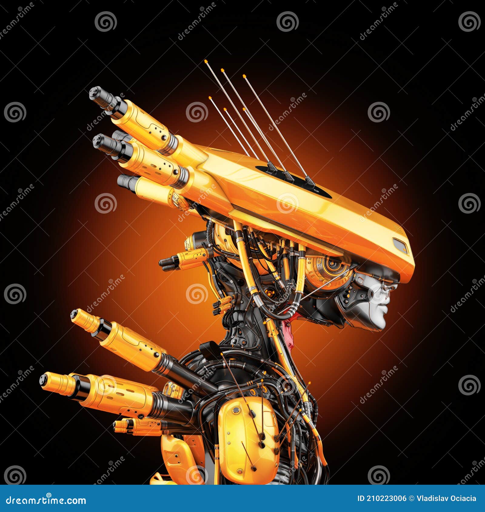 Orange Humanlike Robot With Huge Ai Brain Hat Royalty-Free Stock Photo ... Orange Humanlike Robot With Huge Ai Brain Hat Royalty-Free Stock Photo ...
