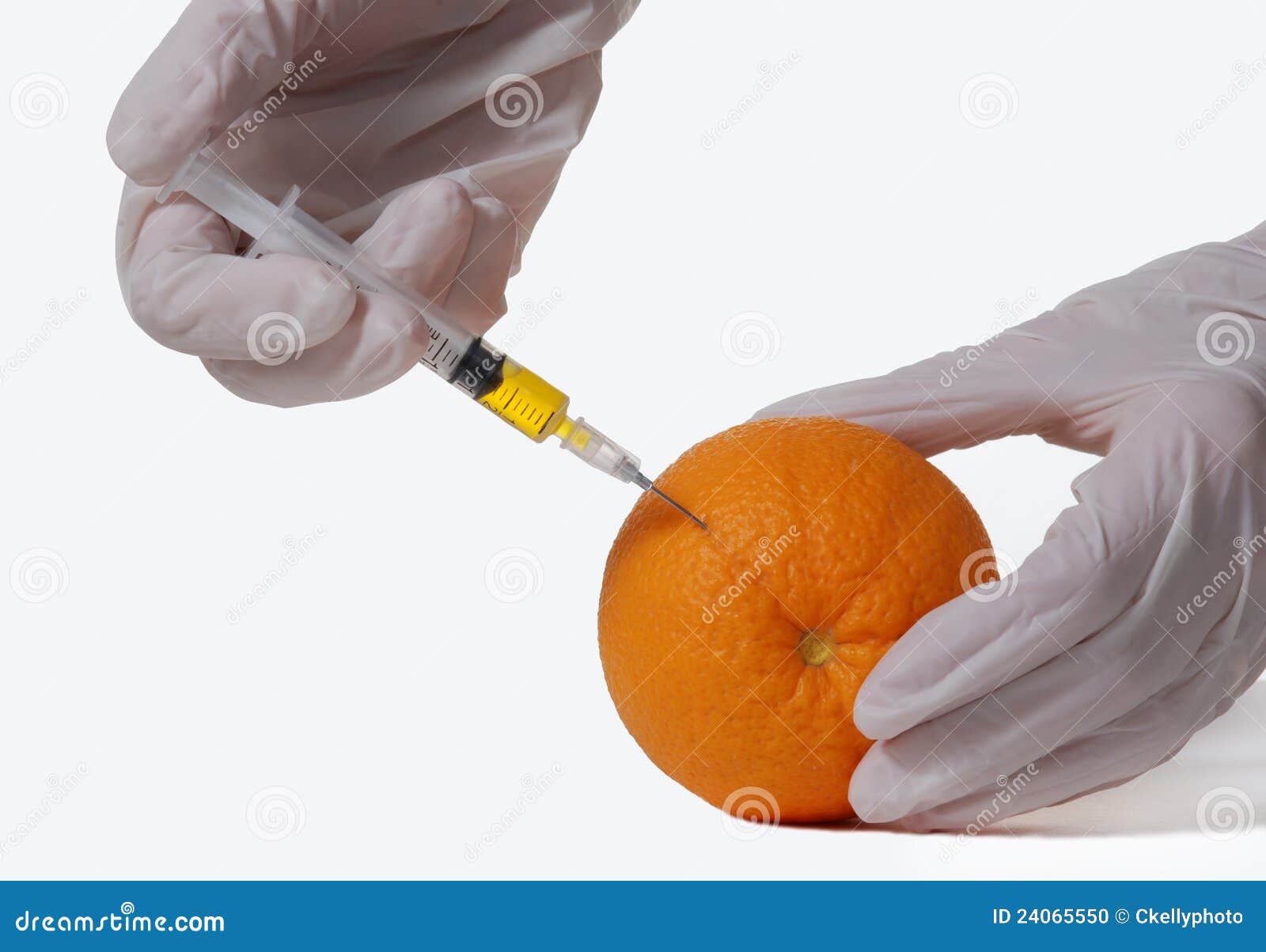 Orange with Hypodermic Needle Stock Photo - Image of isolated, healthy ...
