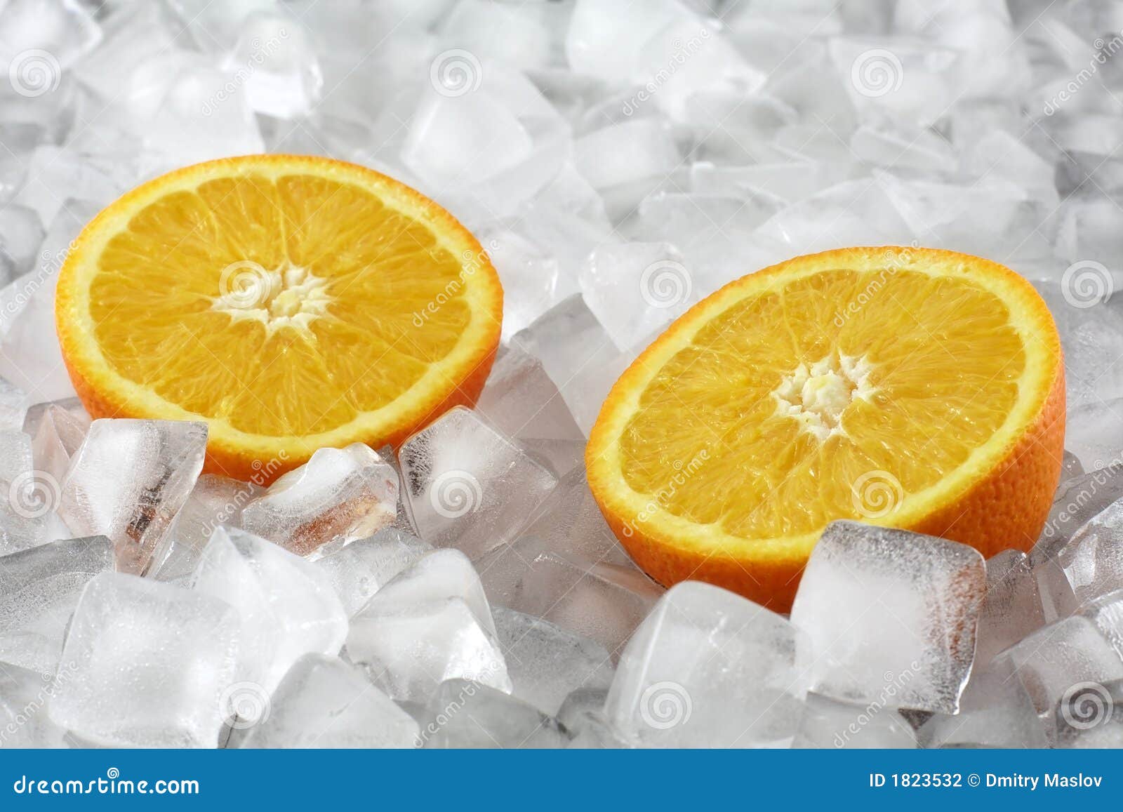 Orange on ice stock photo. Image of sour, slice, cuisine - 1823532