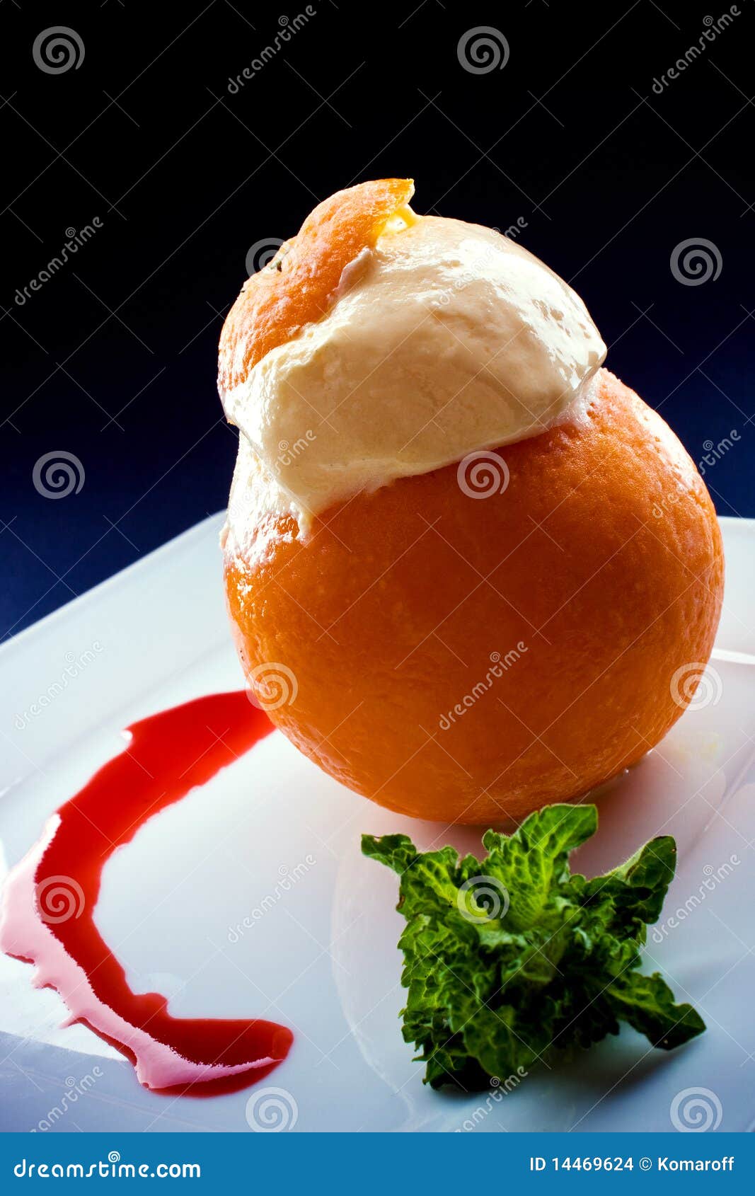 Orange ice cream stock photo. Image of icecream, dish - 14469624