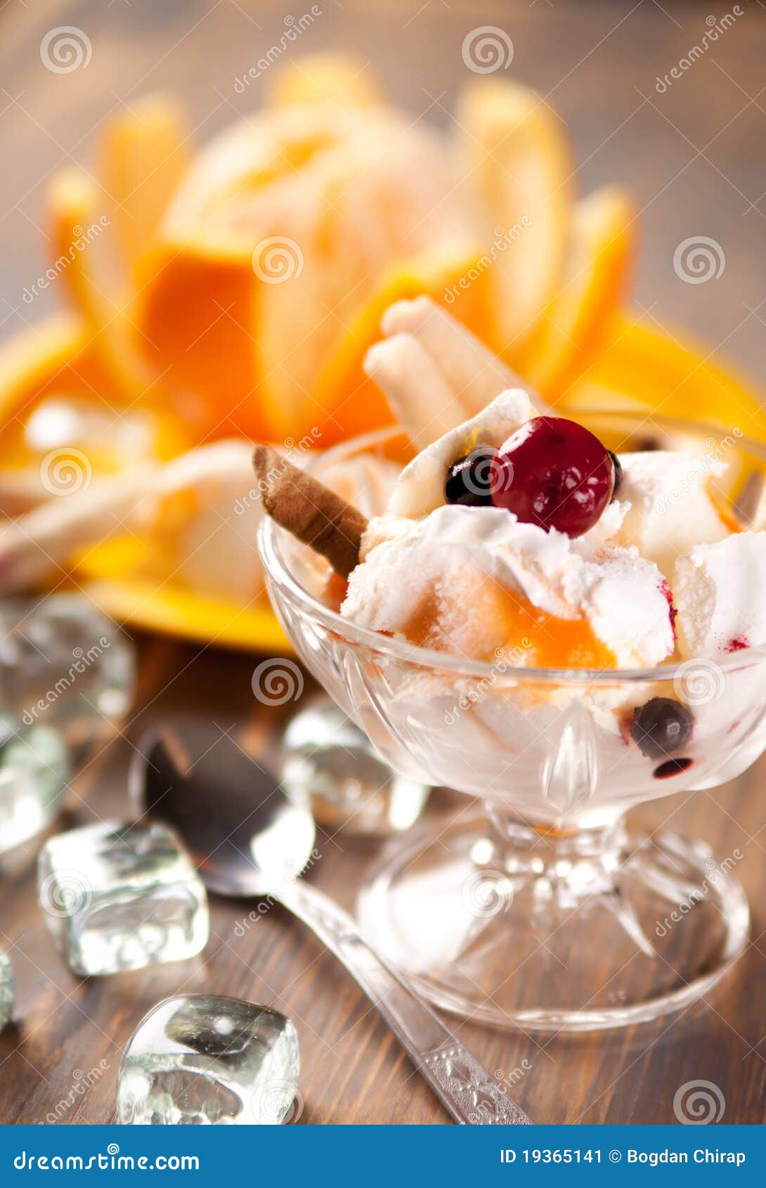 Orange ice cream stock image. Image of dessert, fruit - 19365141