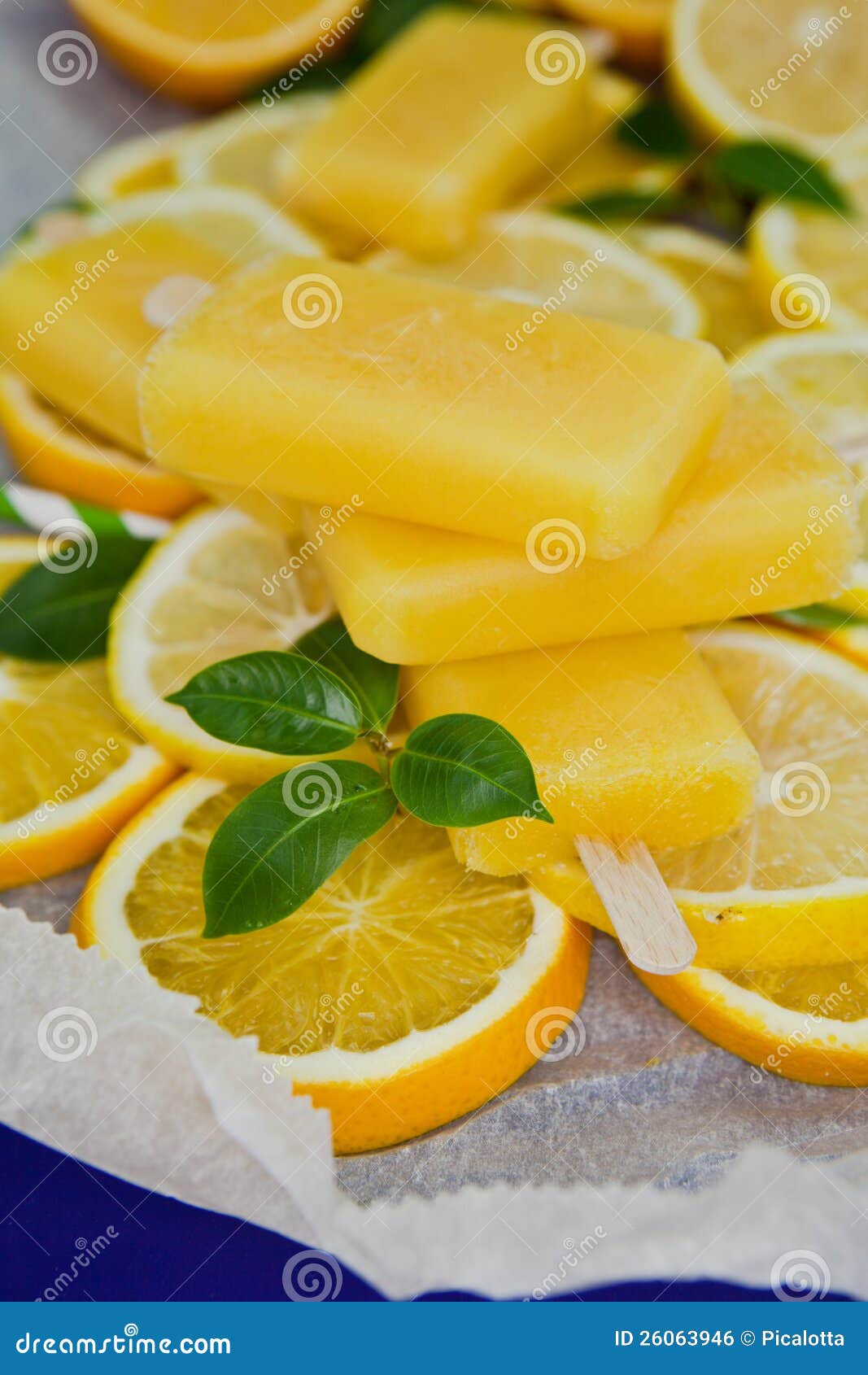 Orange Ice cream stock photo. Image of table, stripes - 26063946