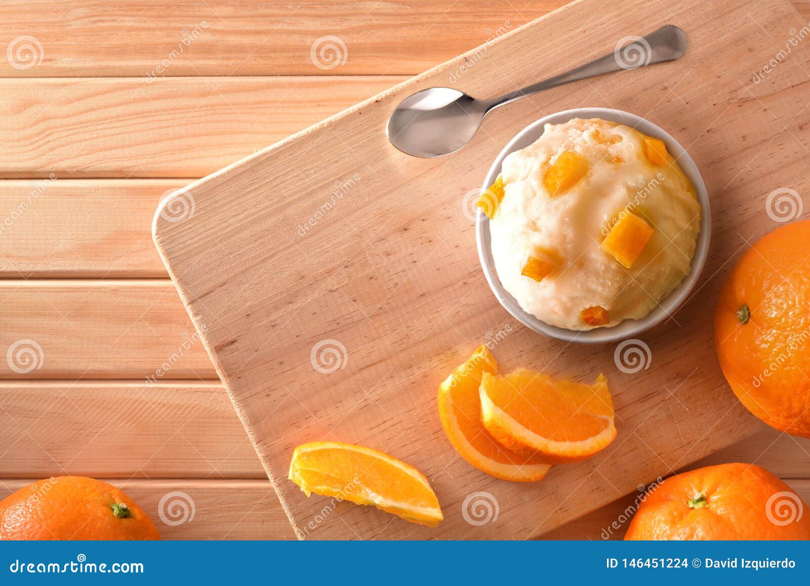 Orange Ice Cream Cup Decorated with Orange Segments Top Stock Photo ...
