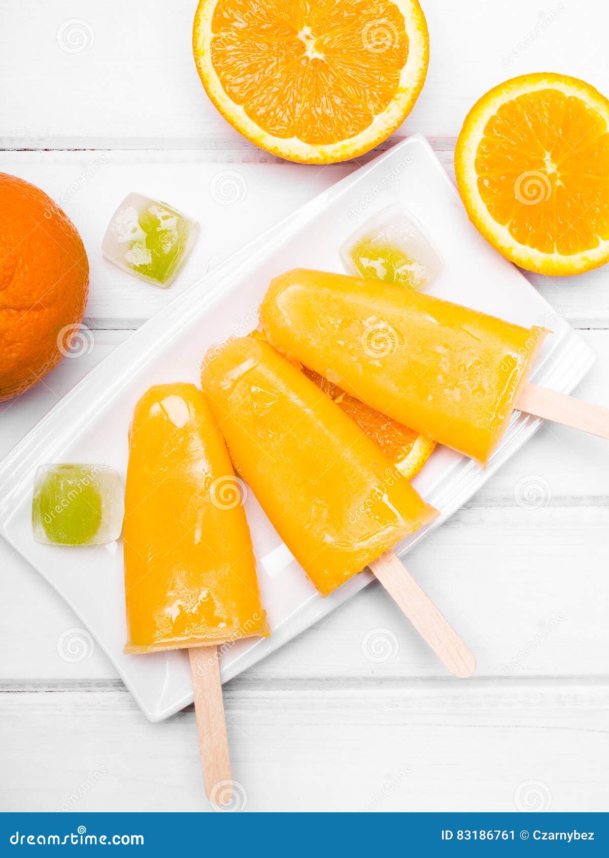 Orange Ice Cream on a Stick Stock Image - Image of background, organic ...