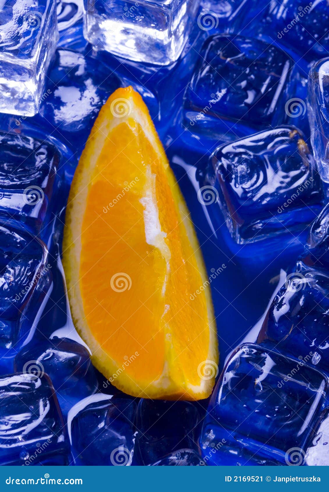 Orange with ice cubes stock image. Image of citrus, cleanliness - 2169521
