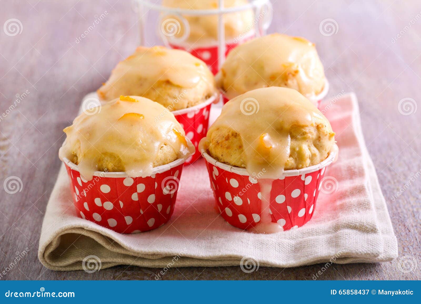 Orange icing mini cakes stock image. Image of citrus - 65858437