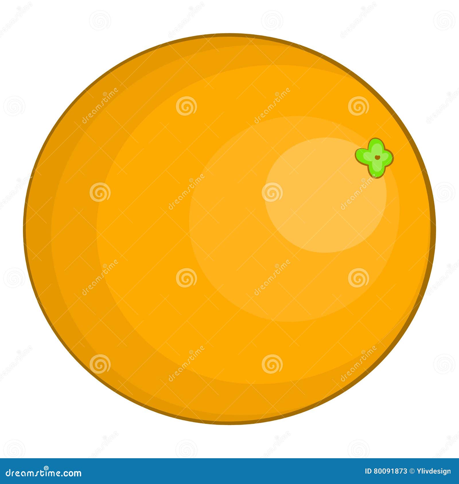 Orange icon, cartoon style stock vector. Illustration of ripe - 80091873