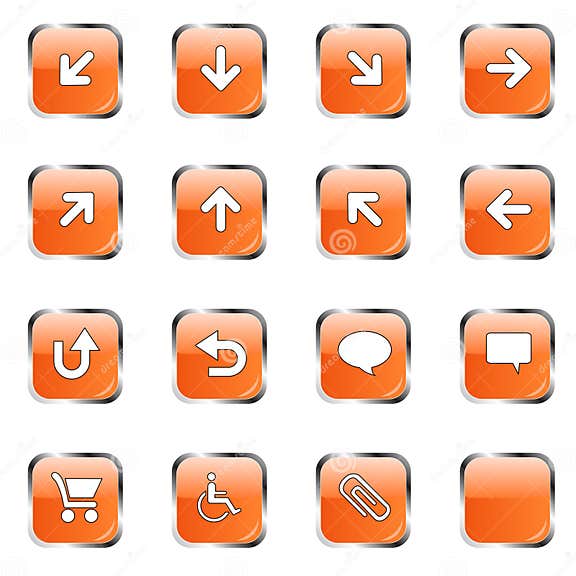 Orange icon collection 2 stock vector. Illustration of arrows - 4724851