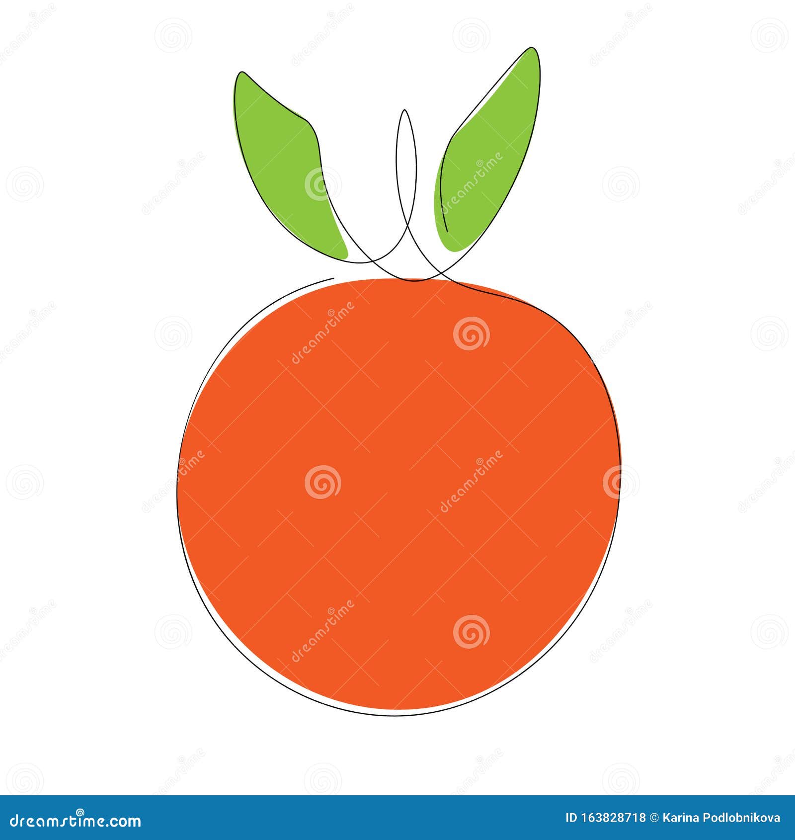 Orange Icon, Fruit Continuous Line Drawing Vector Stock Vector ...