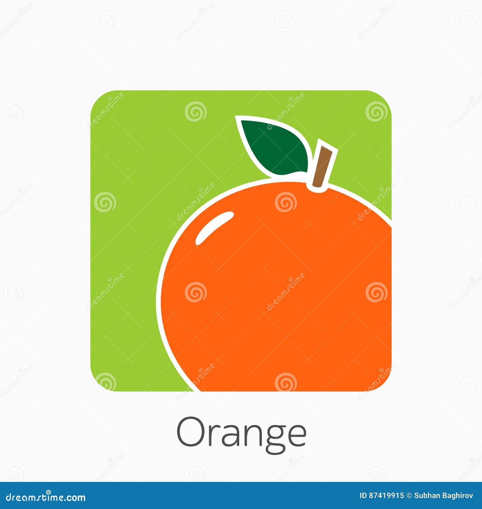 Orange Icon Simple Flat Vector Illustration. Fresh Orange Sign Stock ...
