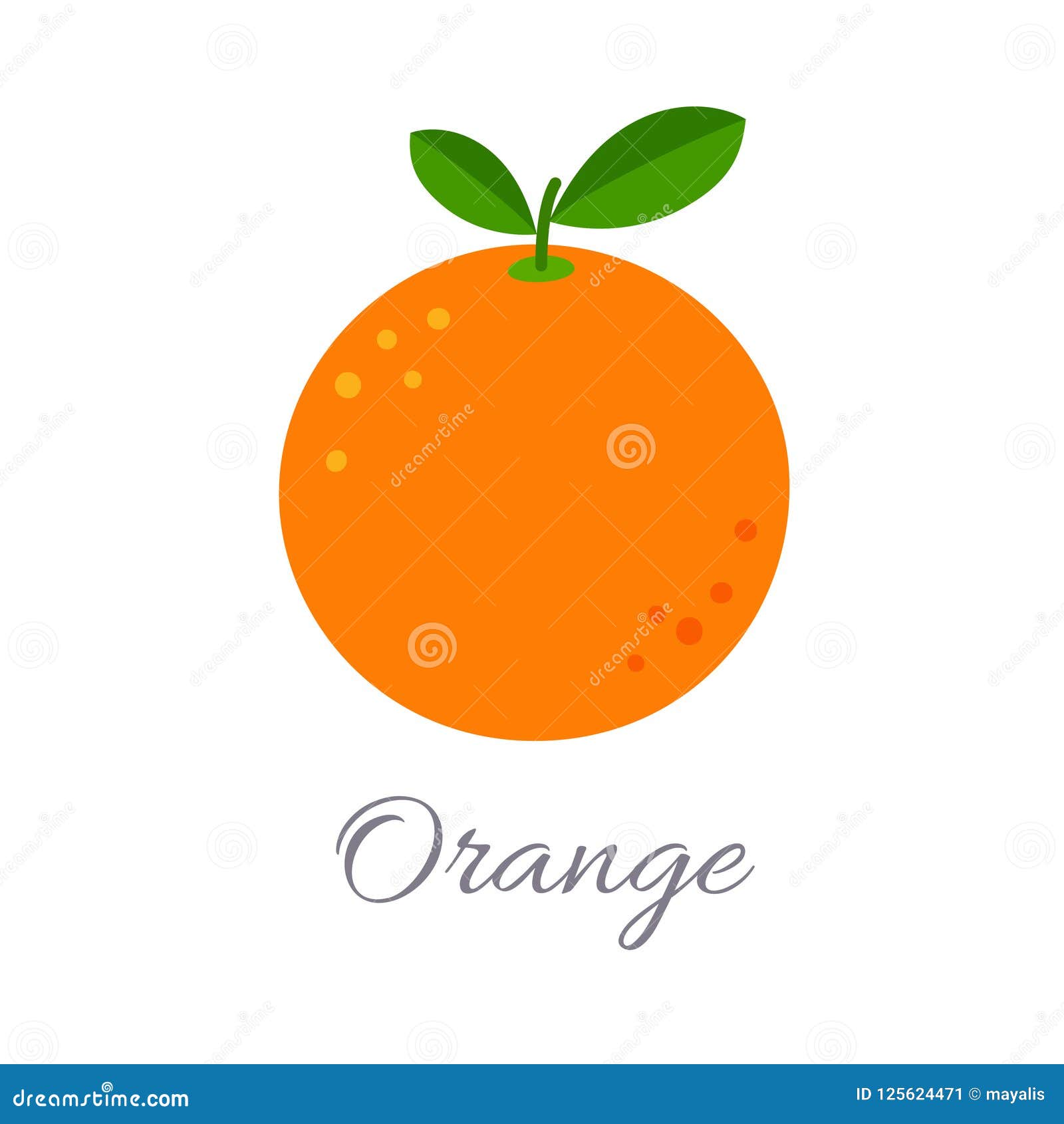 Orange icon with title stock vector. Illustration of harvest - 125624471