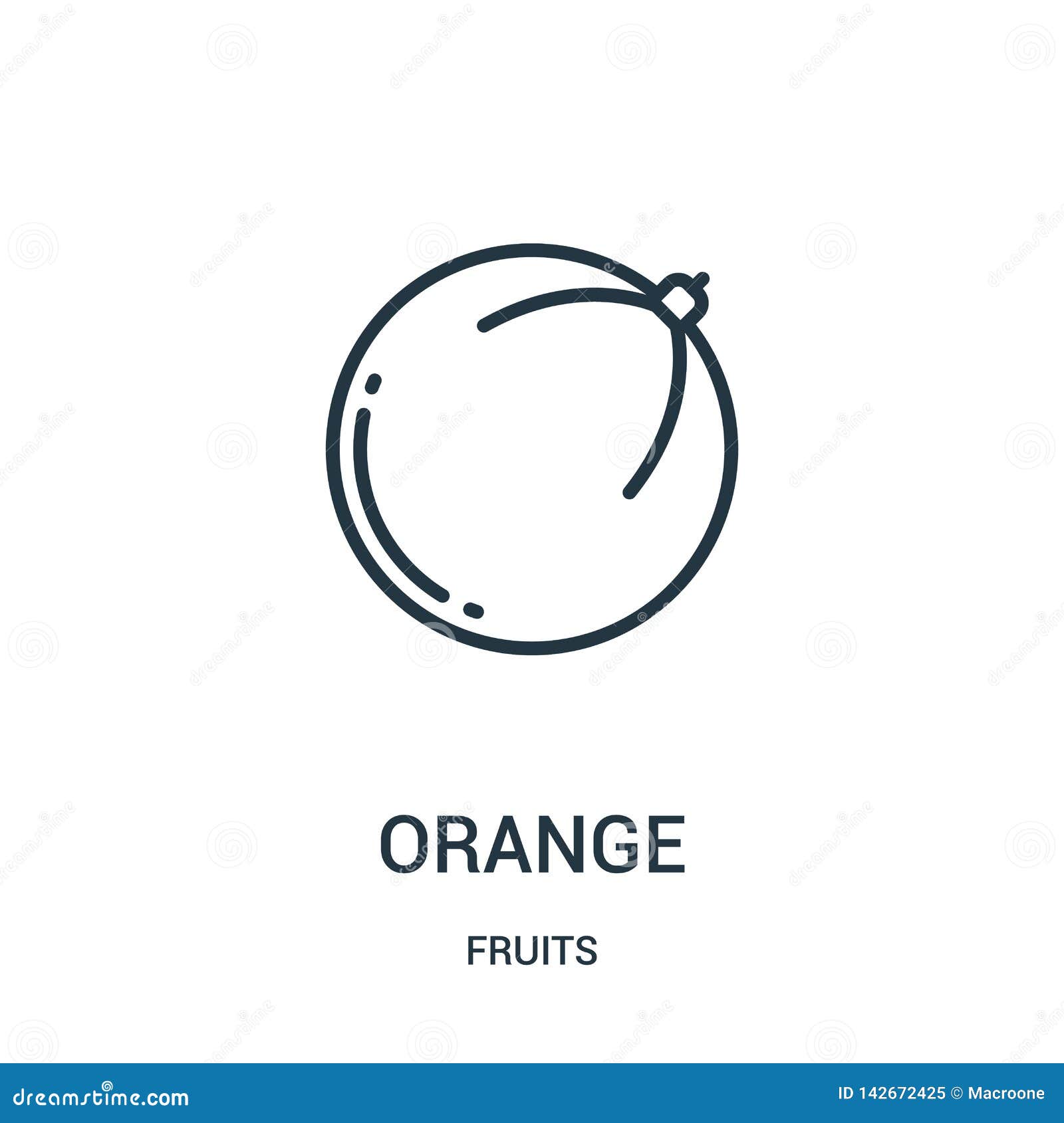 Orange Icon Vector from Fruits Collection. Thin Line Orange Outline ...
