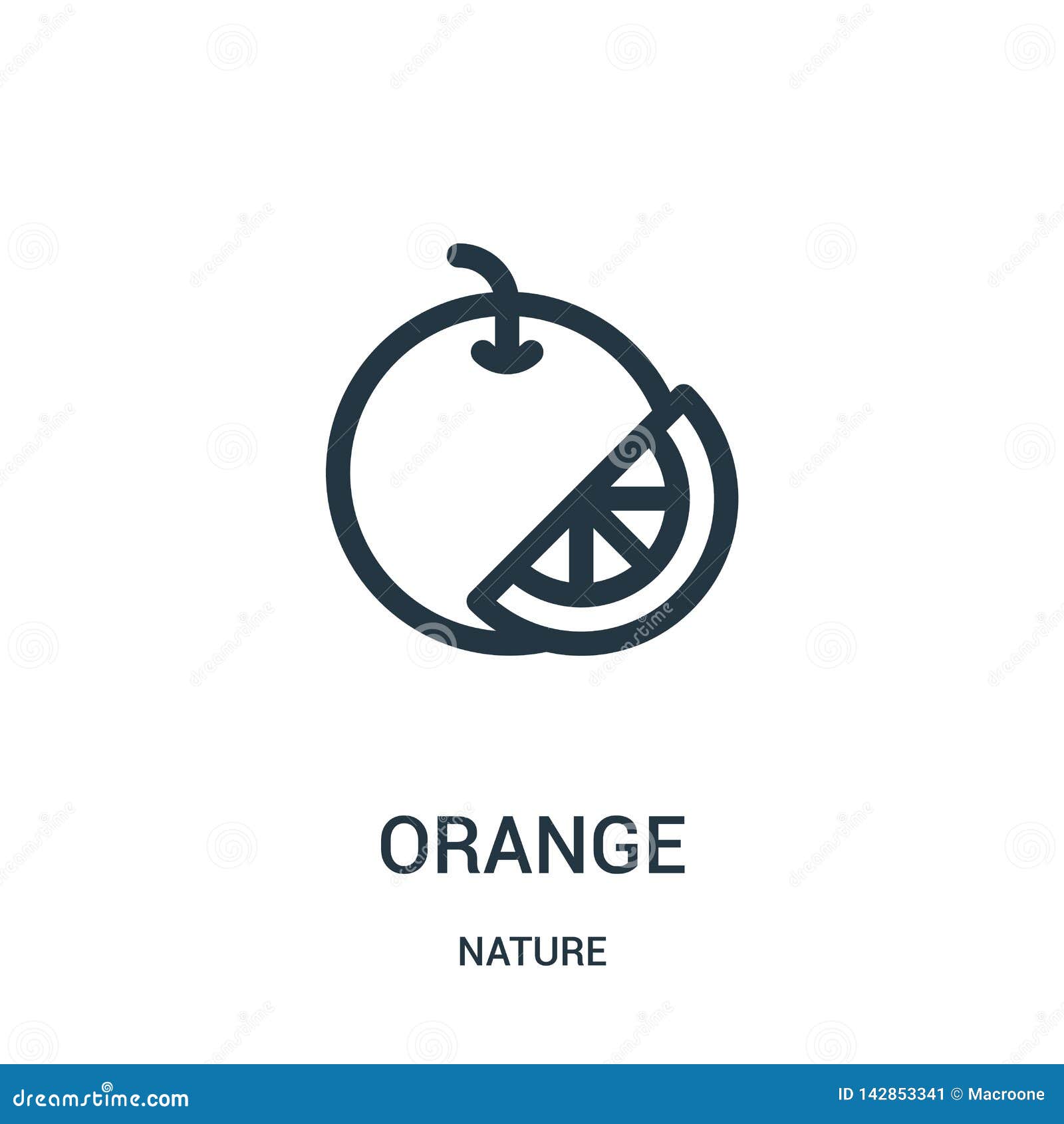 Orange Icon Vector from Nature Collection. Thin Line Orange Outline ...