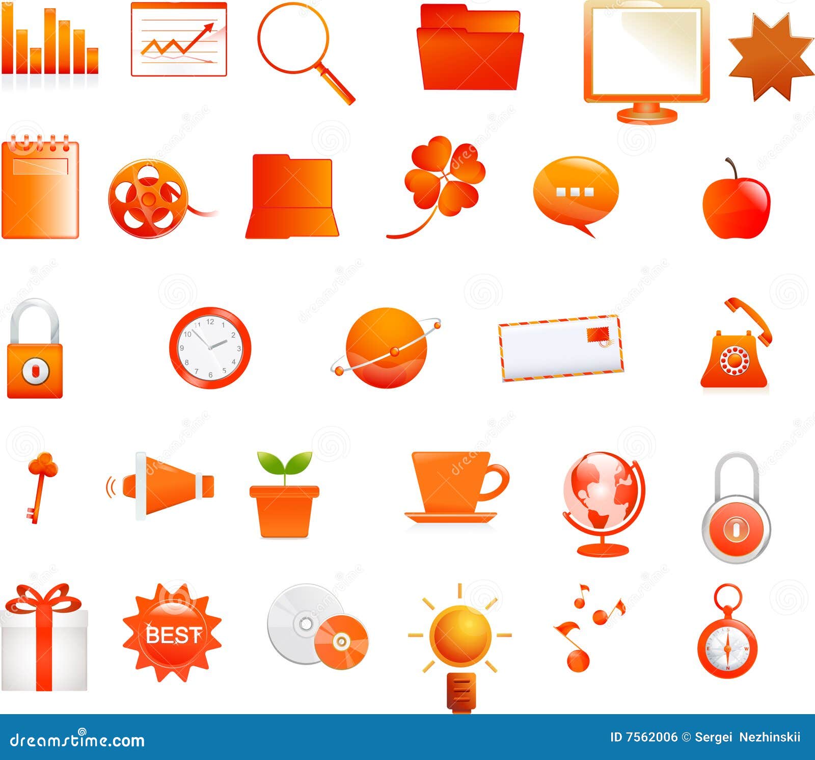 Orange icons stock vector. Illustration of disk, logo - 7562006