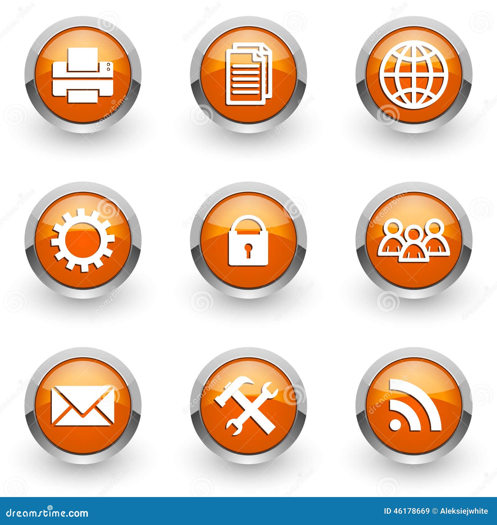 Orange icons set stock illustration. Illustration of design - 46178669