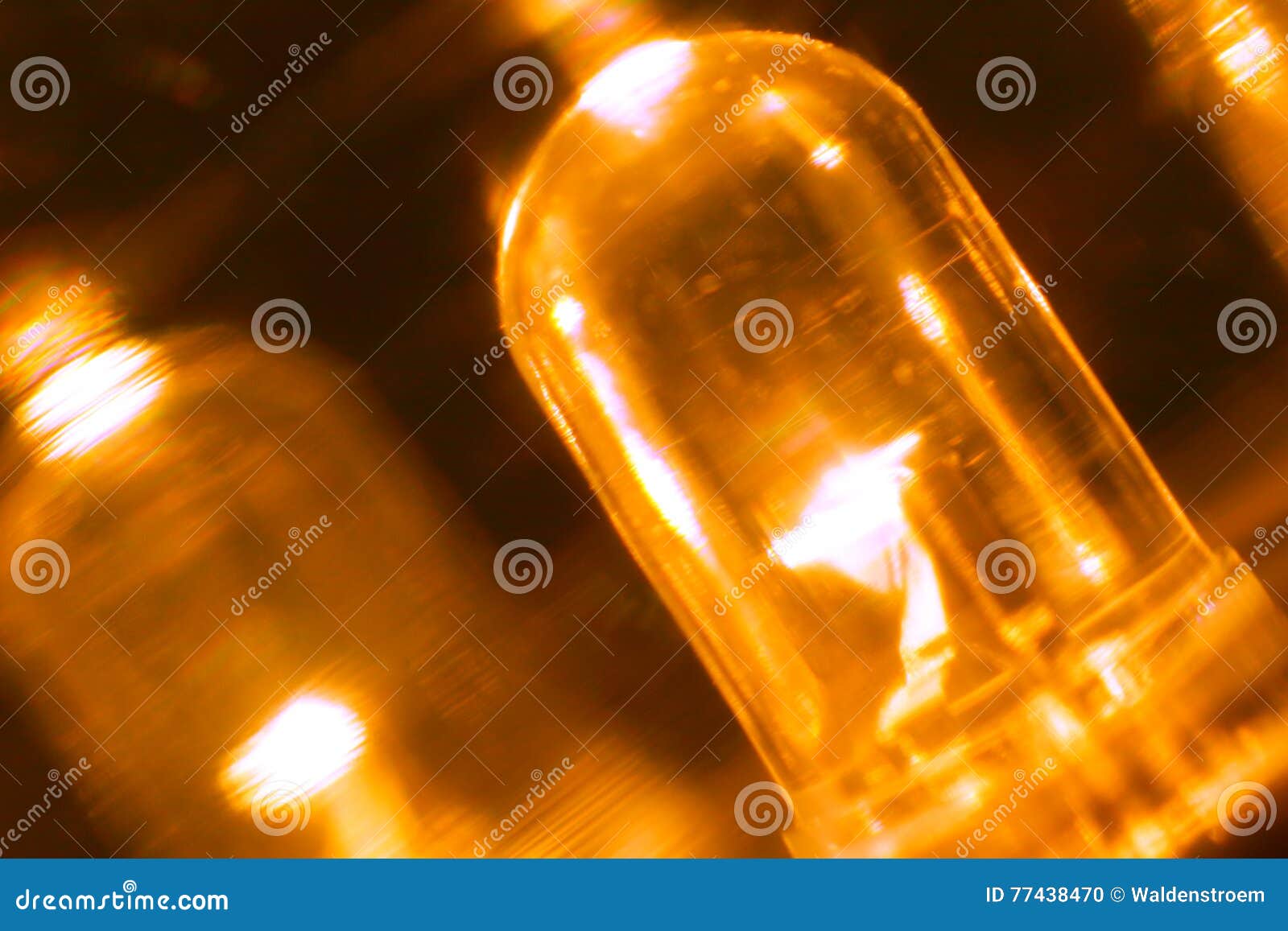 Orange Illuminated Led in the Dark Closeup View Stock Photo - Image of ...