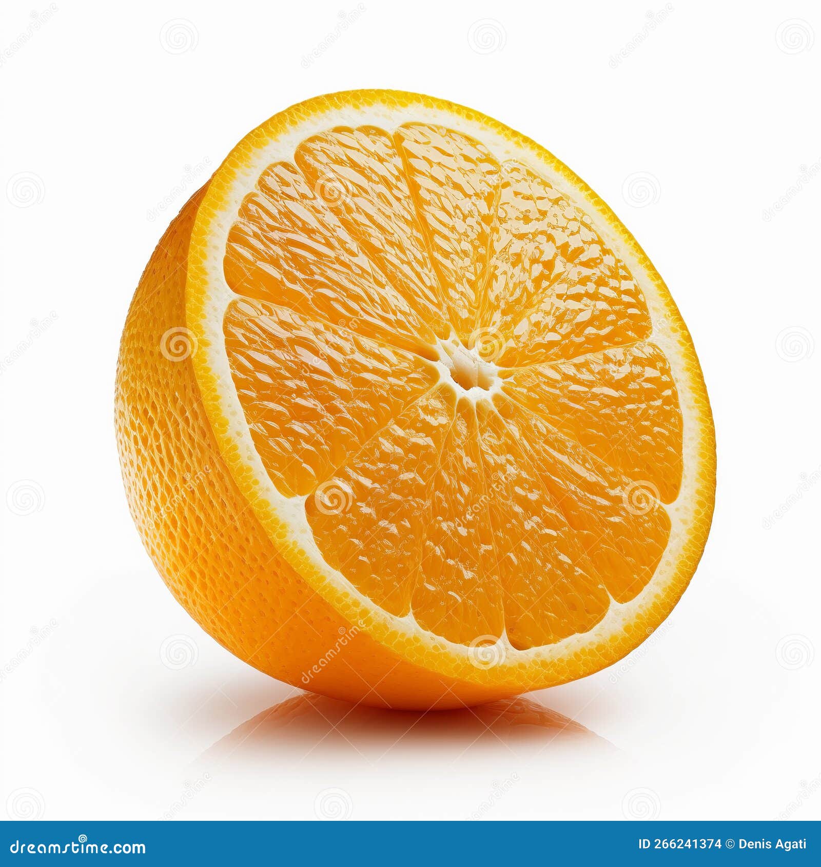 Half an Orange on a White Background Stock Illustration - Illustration ...
