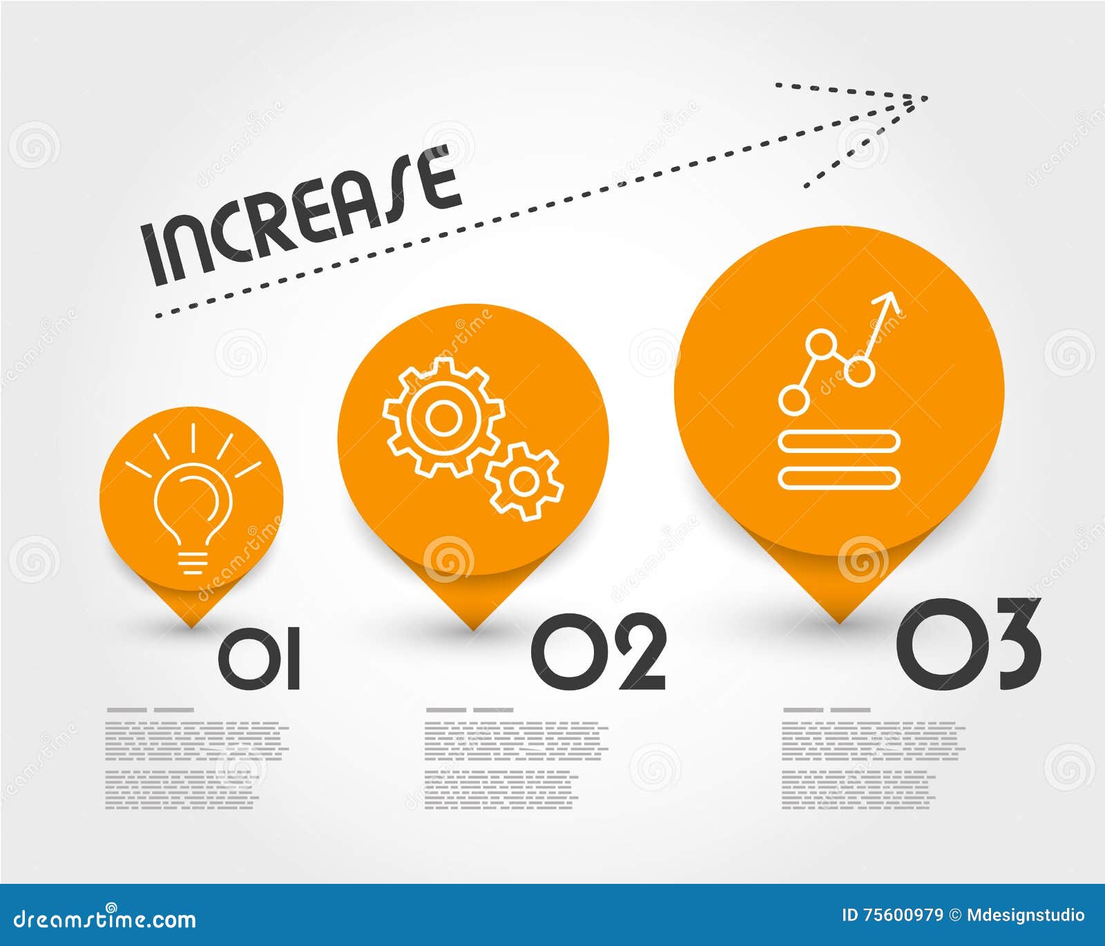 Orange Increase Infographic Stock Vector - Illustration of marketing ...