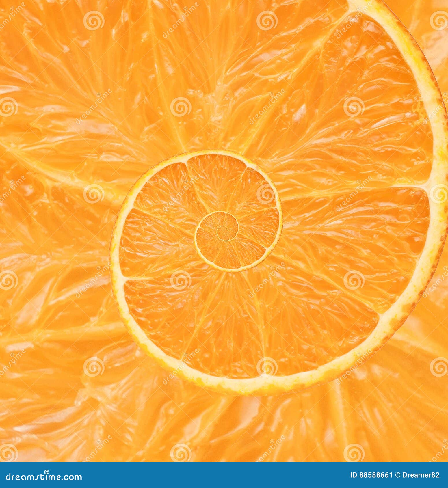 Orange Infinity Spiral Abstract Background. Stock Image - Image of path ...