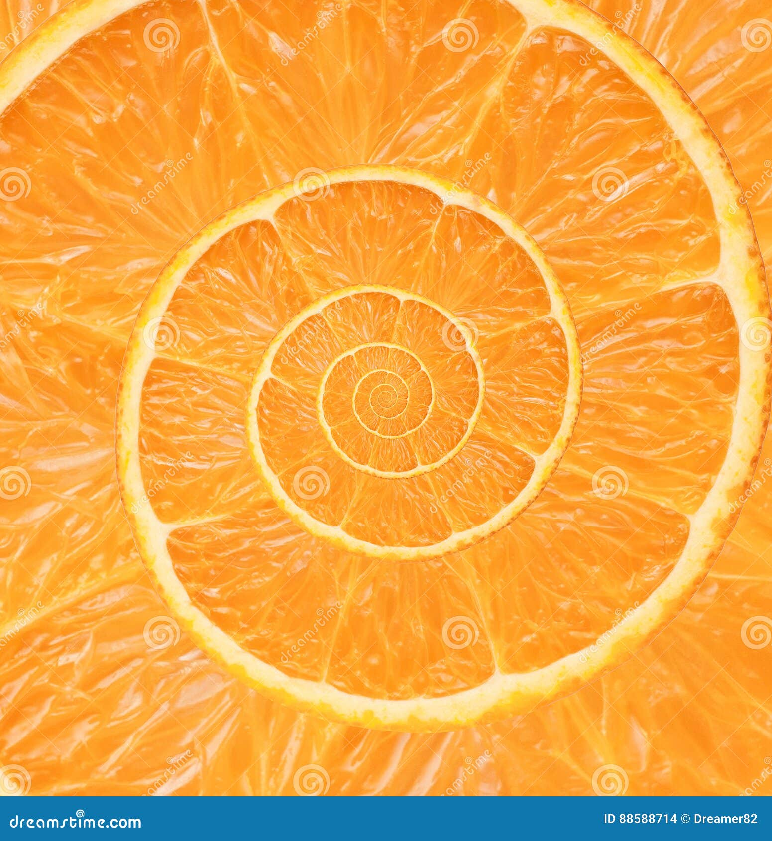 Orange Infinity Spiral Abstract Background. Stock Photo - Image of ...