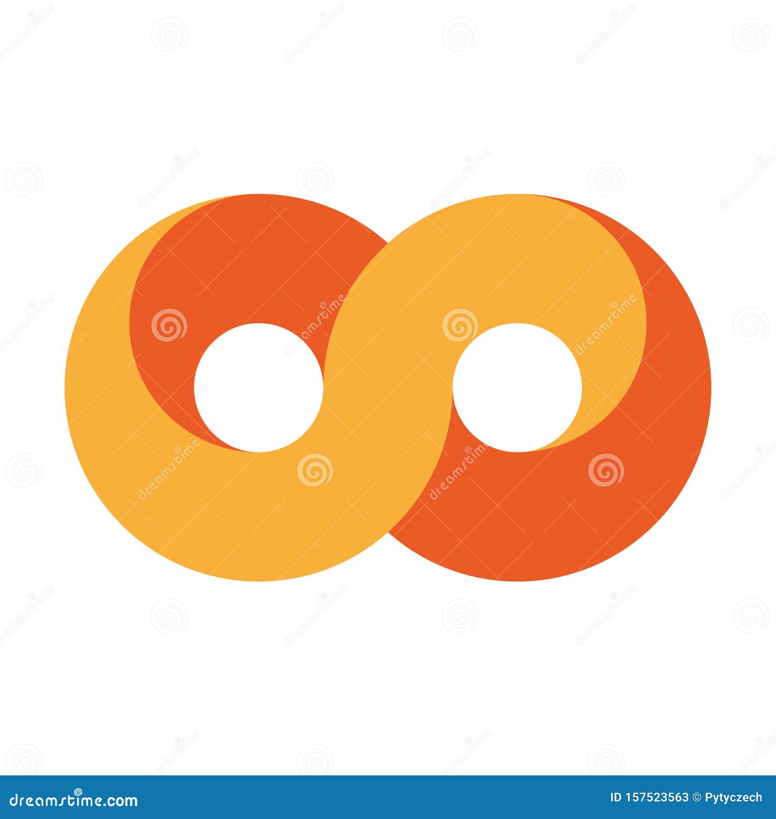 Orange Infinity Symbol Icon. 3D-like Gradient Design Effect. Vector ...