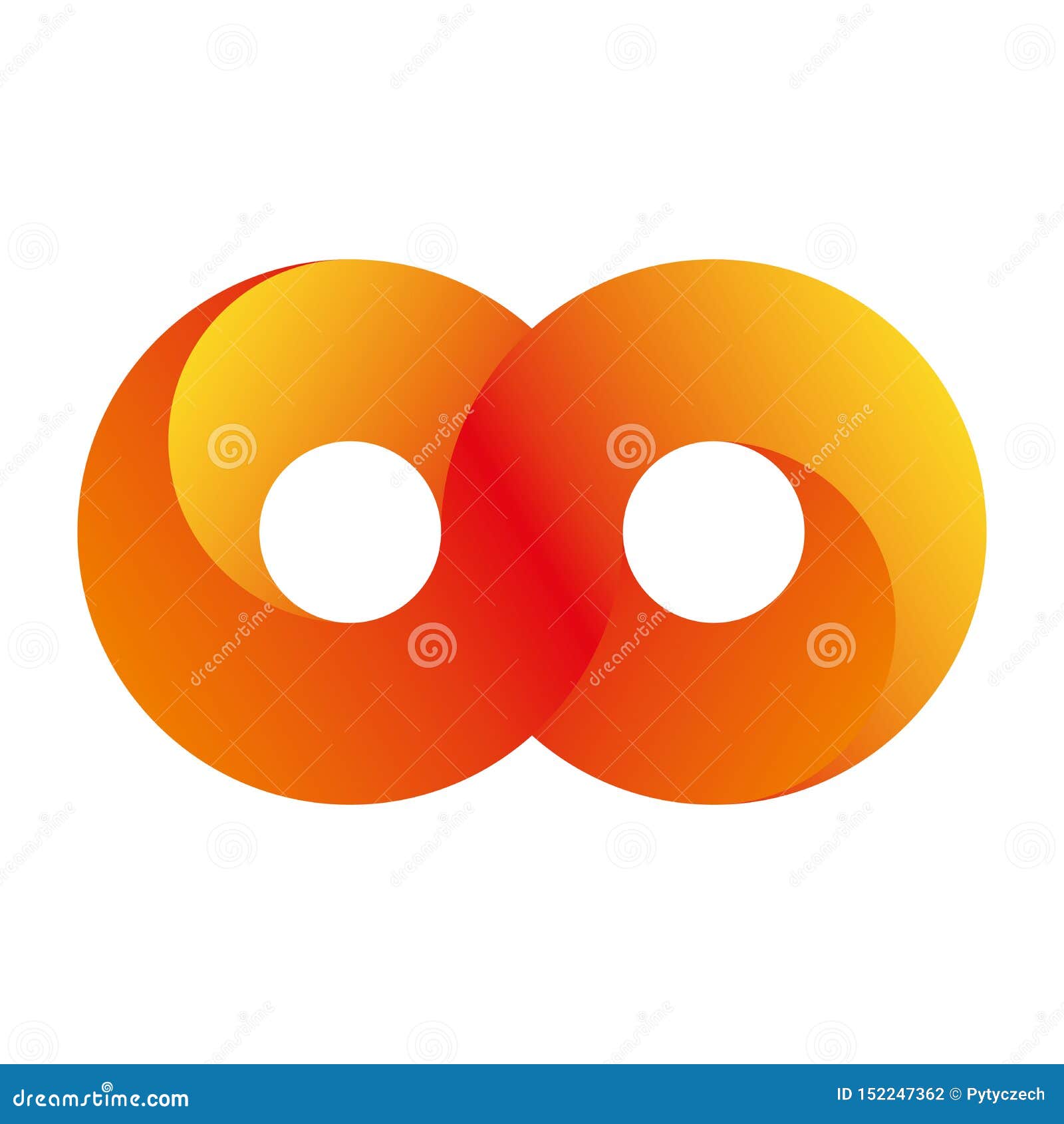 Orange Infinity Symbol Icon. 3D-like Gradient Design Effect Stock ...