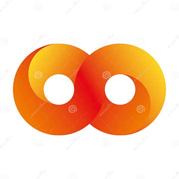 Orange Infinity Symbol Icon. 3D-like Gradient Design Effect Stock ...