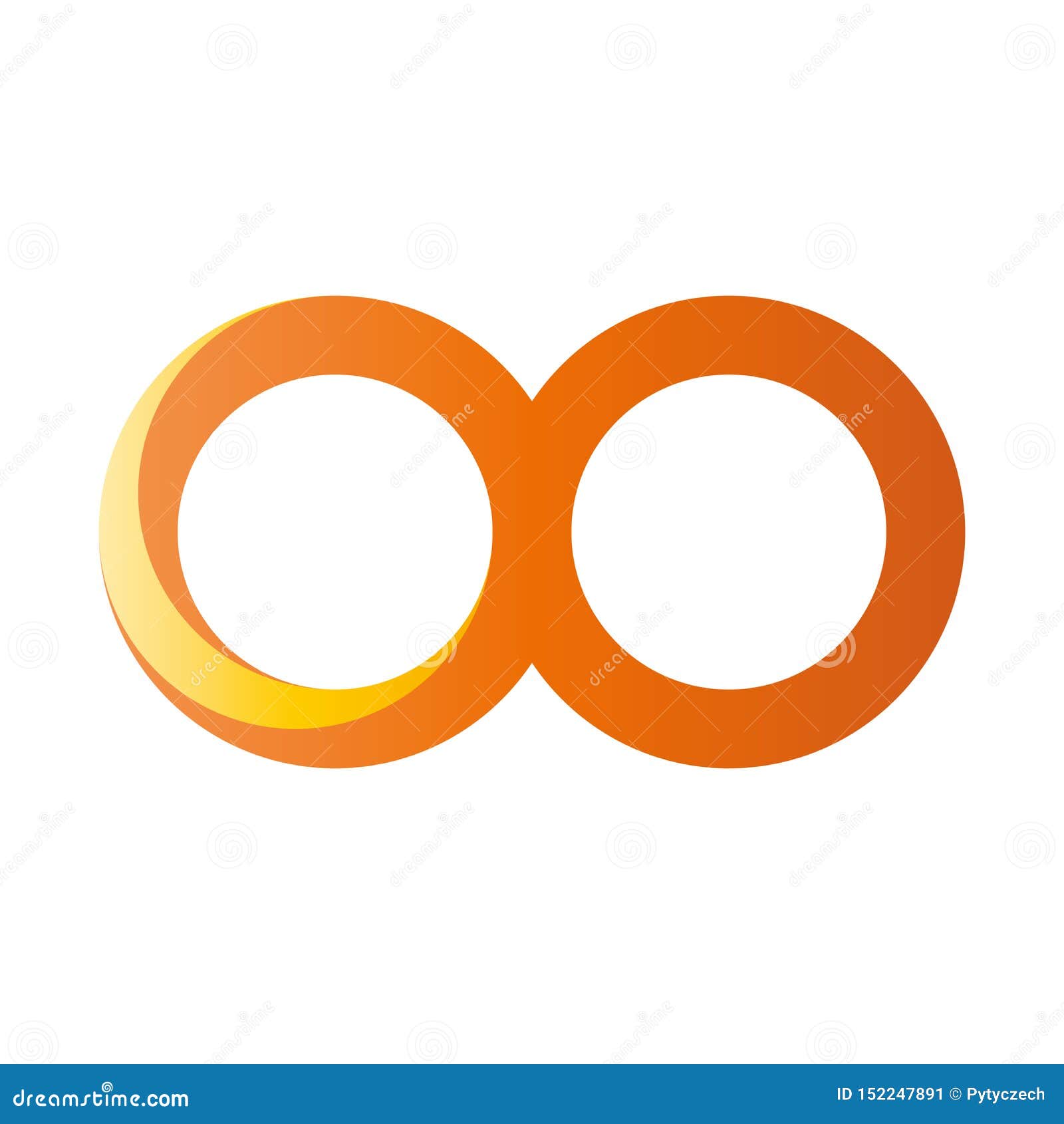 Orange Infinity Symbol Icon. 3D-like Gradient Design Effect. Vector ...