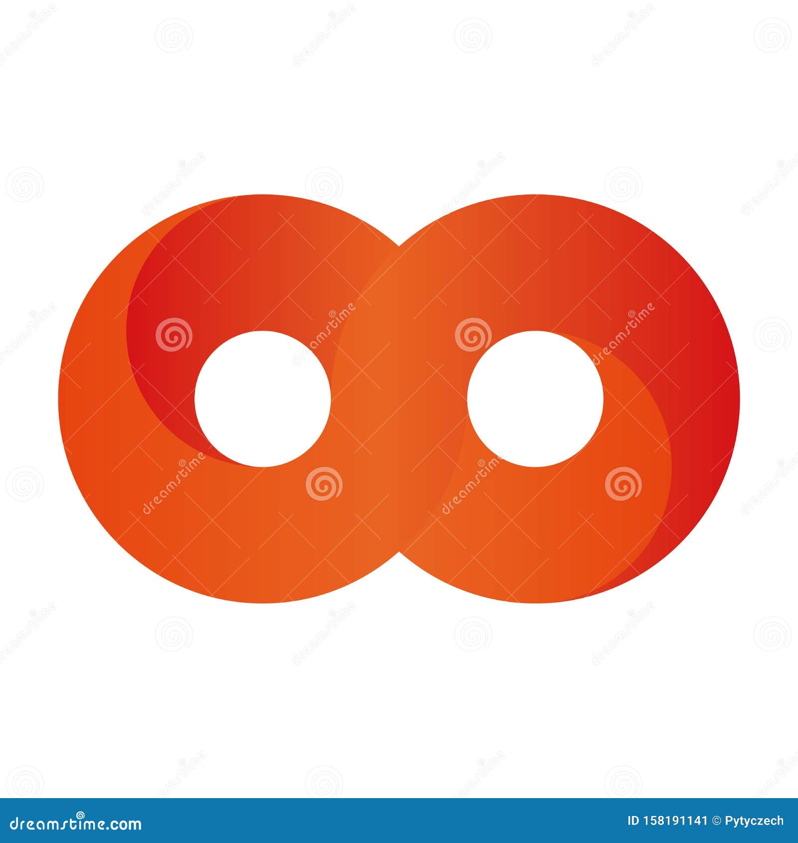 Orange Infinity Symbol Icon. 3D-like Gradient Design Effect Stock ...