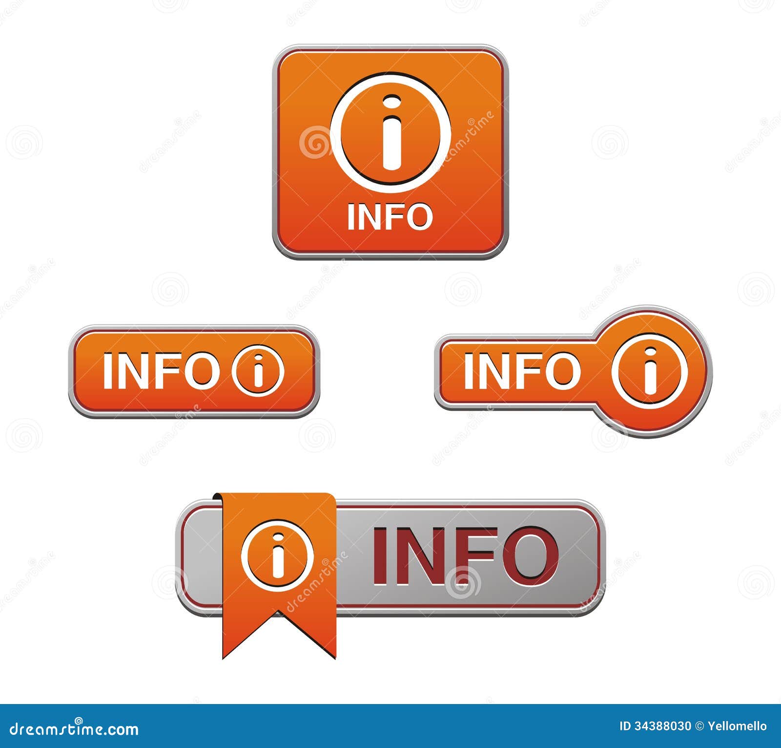Orange info button stock illustration. Illustration of rounded - 34388030