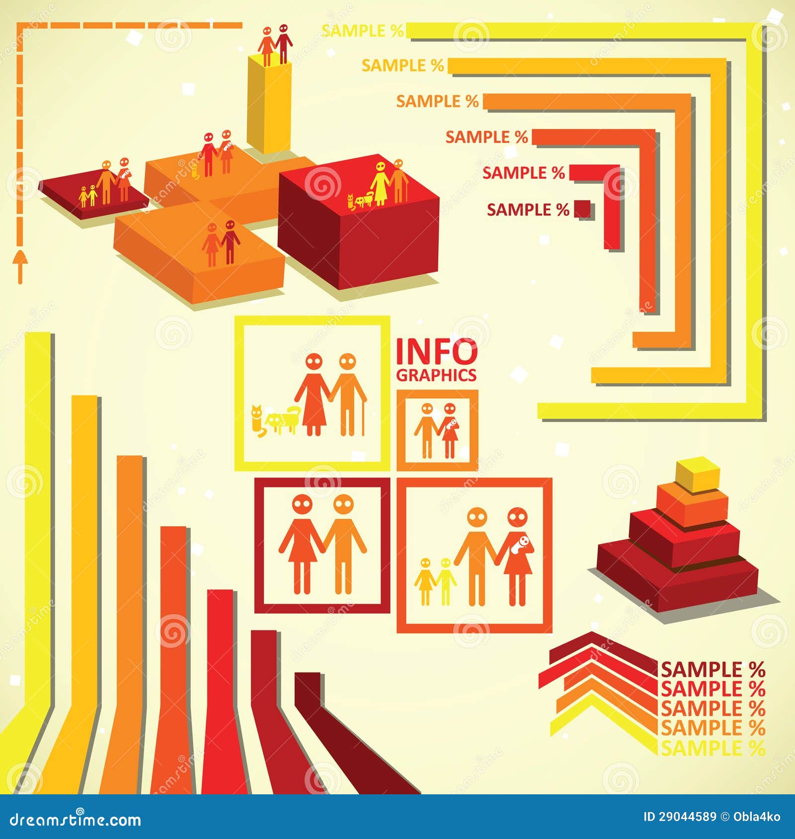 Orange infographic set. stock vector. Illustration of infochart - 29044589