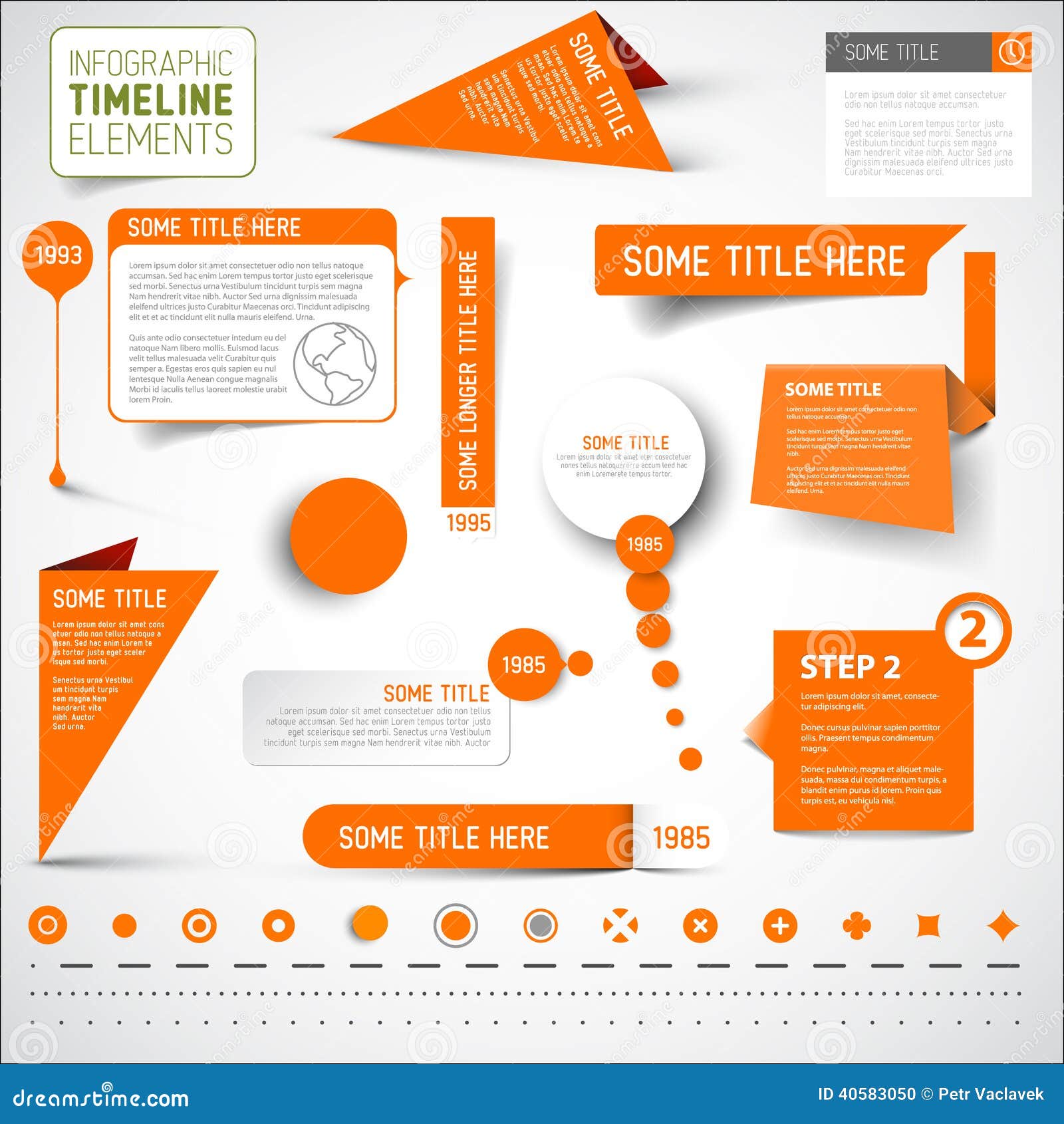 Orange Infographic Timeline Elements / Template Stock Vector ...