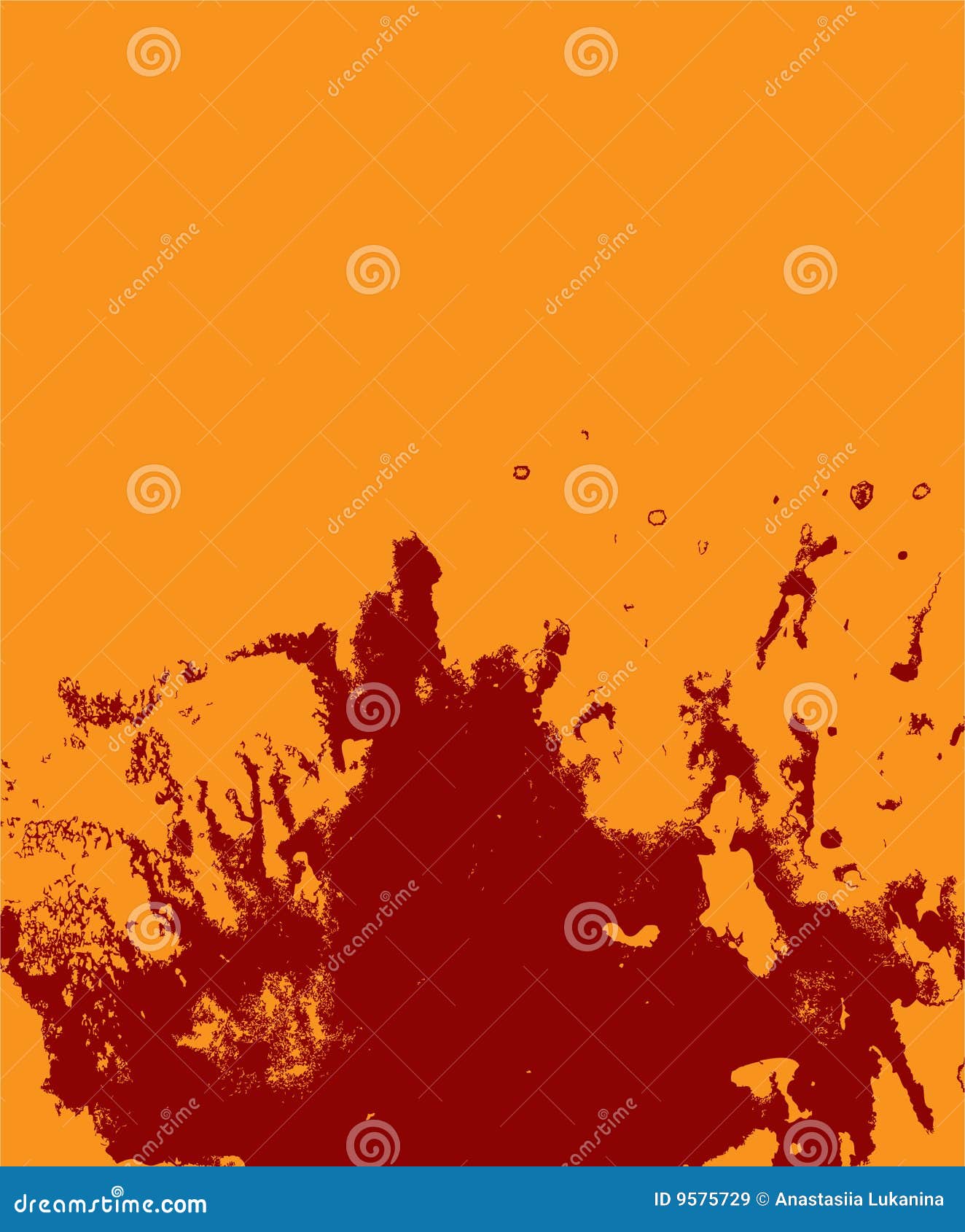 Orange ink blot stock vector. Illustration of design, blot - 9575729