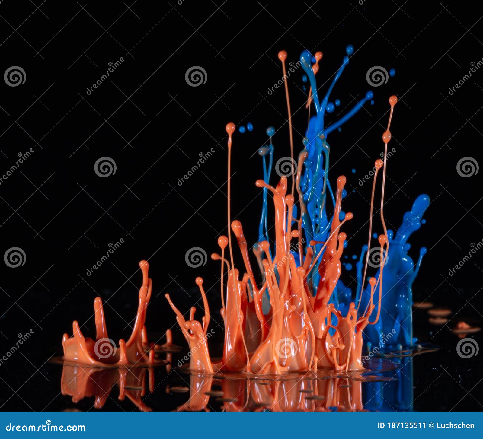 Orange Ink Splash on a Black Background Stock Image - Image of orange ...