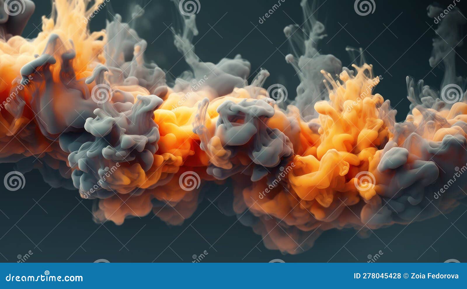 Orange Ink Splash Under Water Stock Illustration - Illustration of ...
