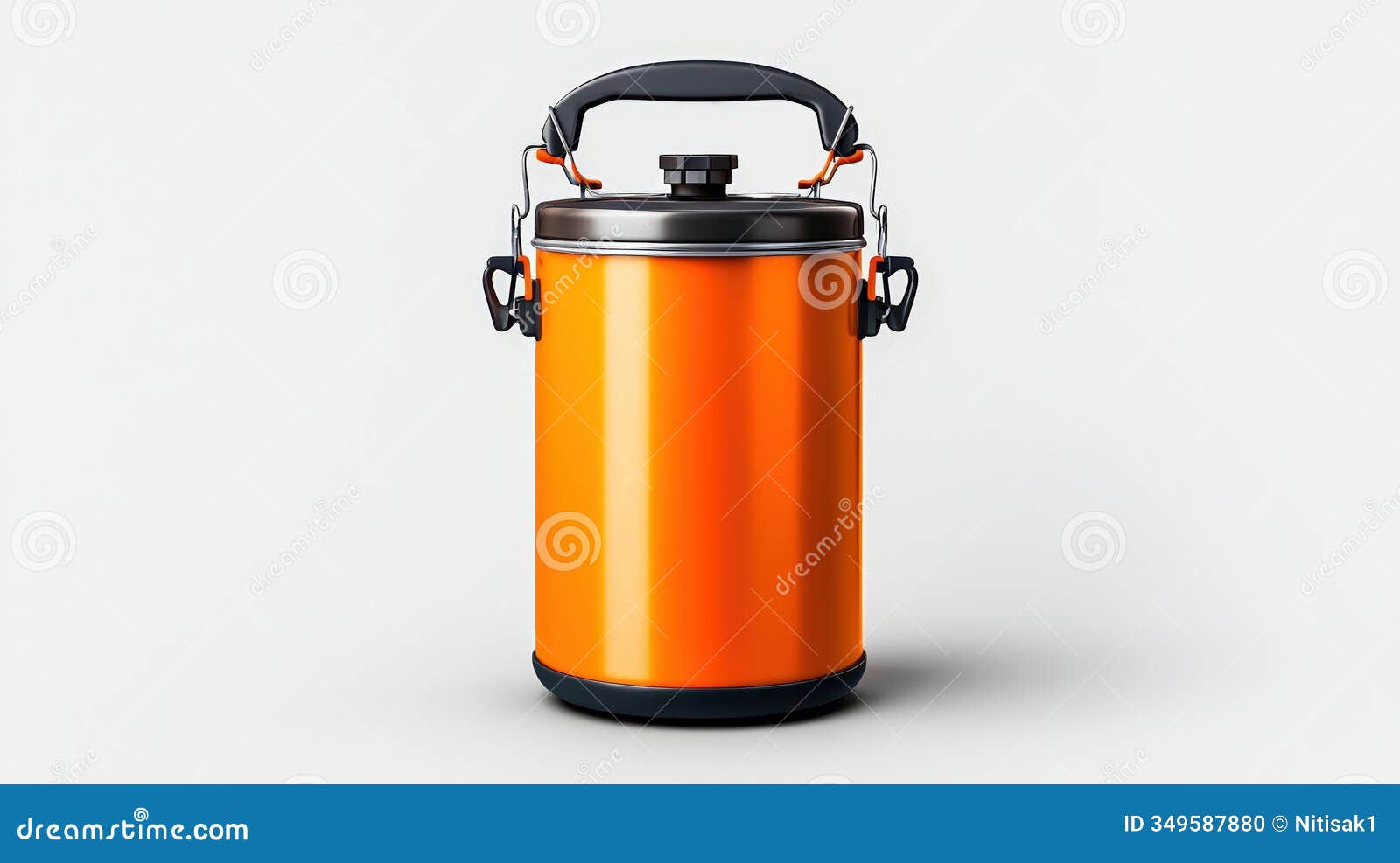 Orange Insulated Beverage Container on a White Isolated Background ...