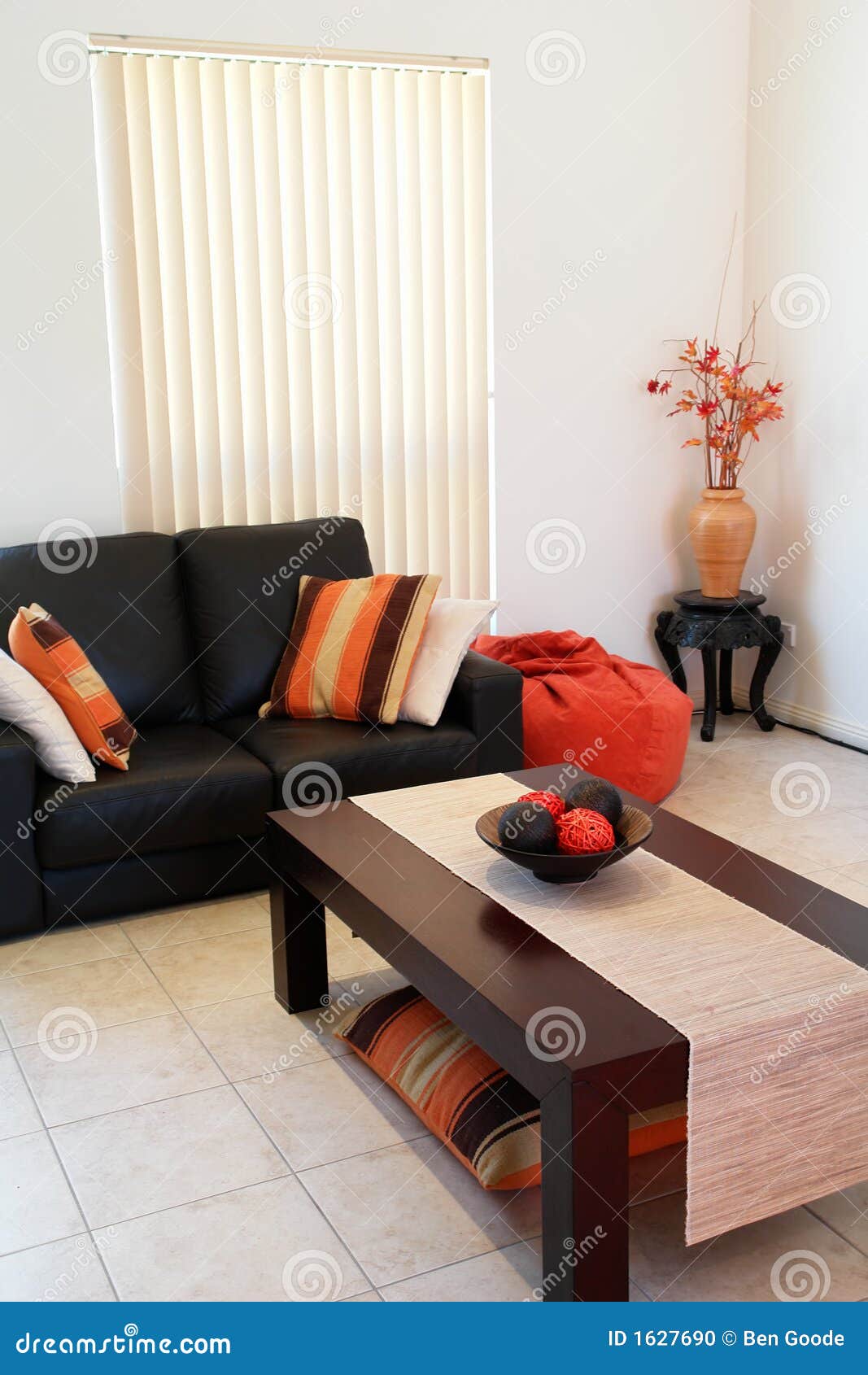Orange Interior stock photo. Image of trendy, room, lounge - 1627690