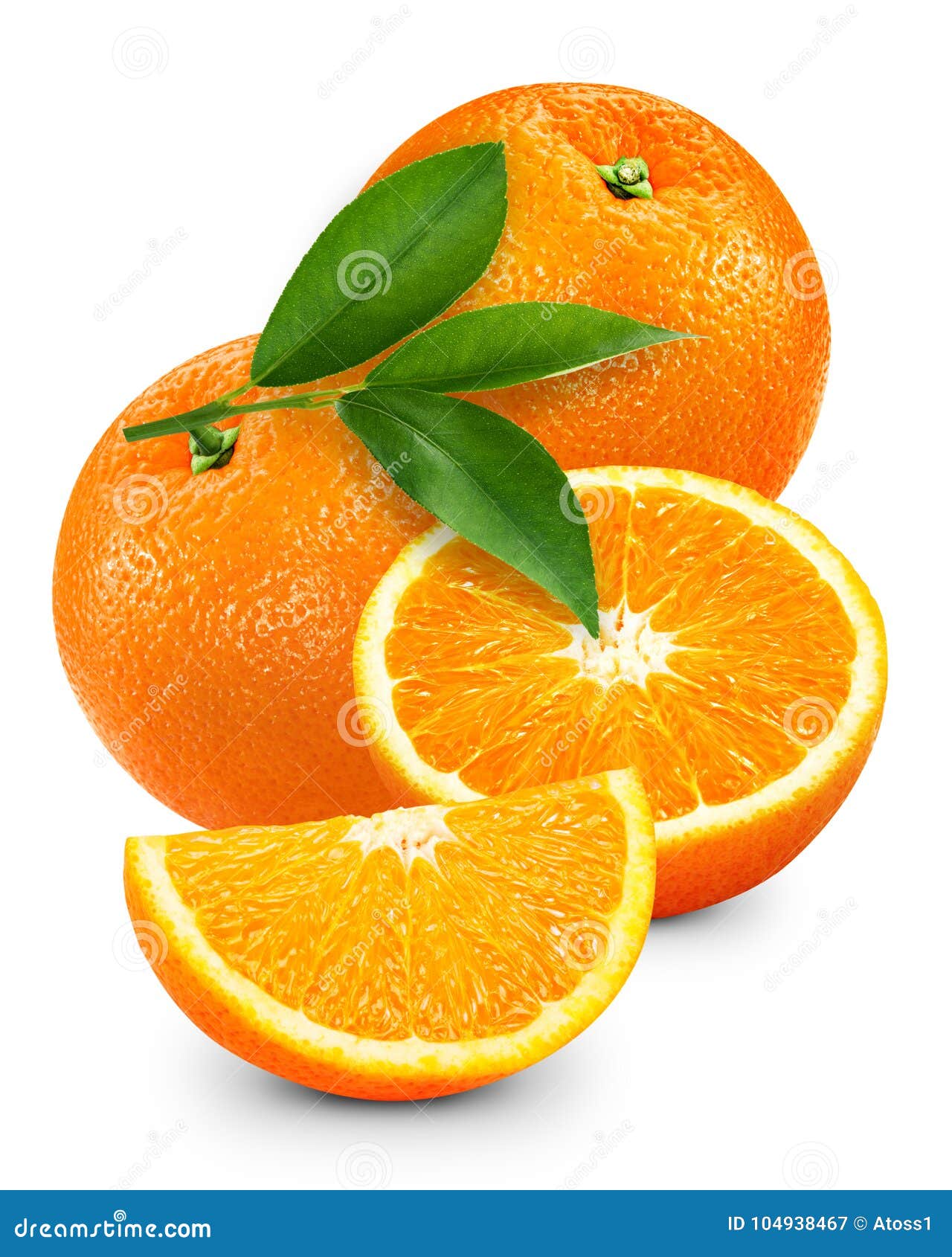 Orange isolated on white stock image. Image of leaf - 104938467