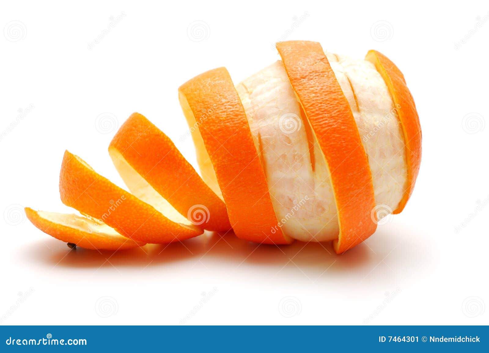 Orange and Its Rind Cutout in Spiral Form Stock Image - Image of skin ...