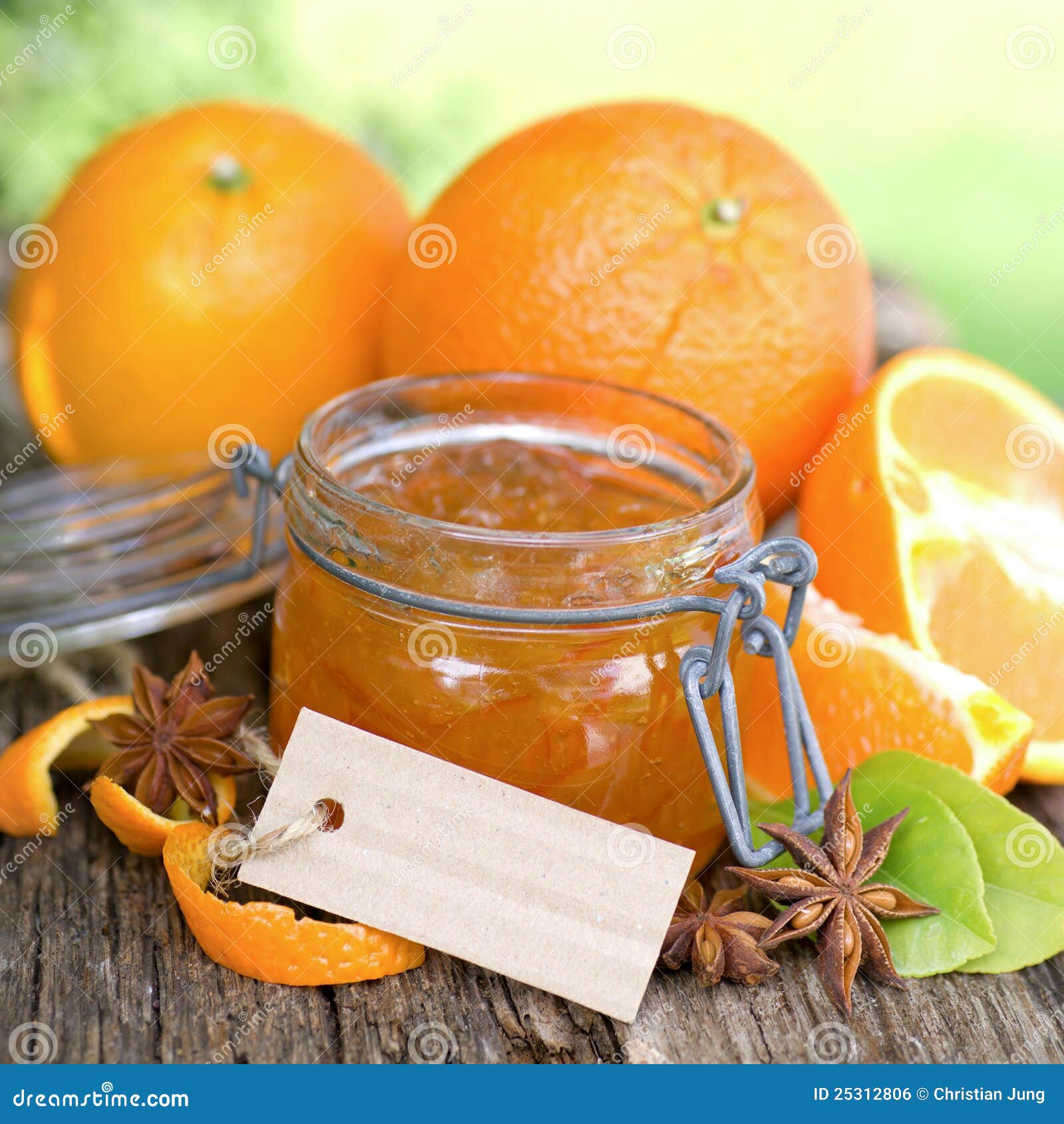 Orange jam stock photo. Image of oranges, glass, anise - 25312806