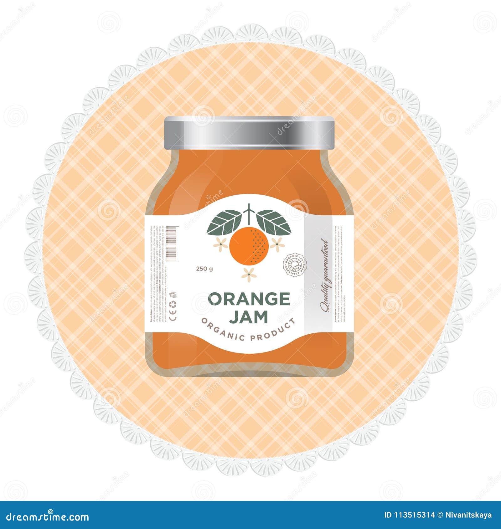 Orange Jam Label and Packaging. the Flat Original Illustration and ... Orange Jam Label and Packaging. the Flat Original Illustration and ...
