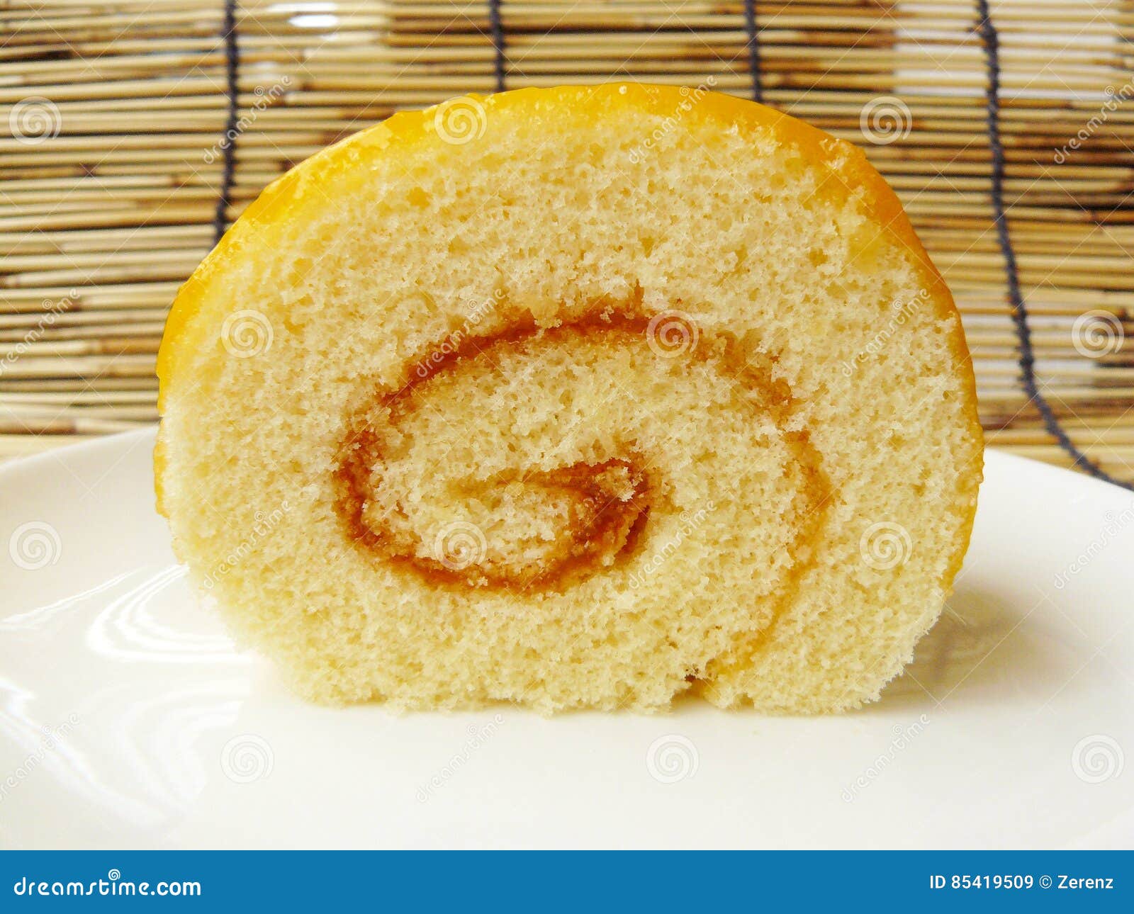 Orange jam roll cake stock image. Image of berry, cream - 85419509