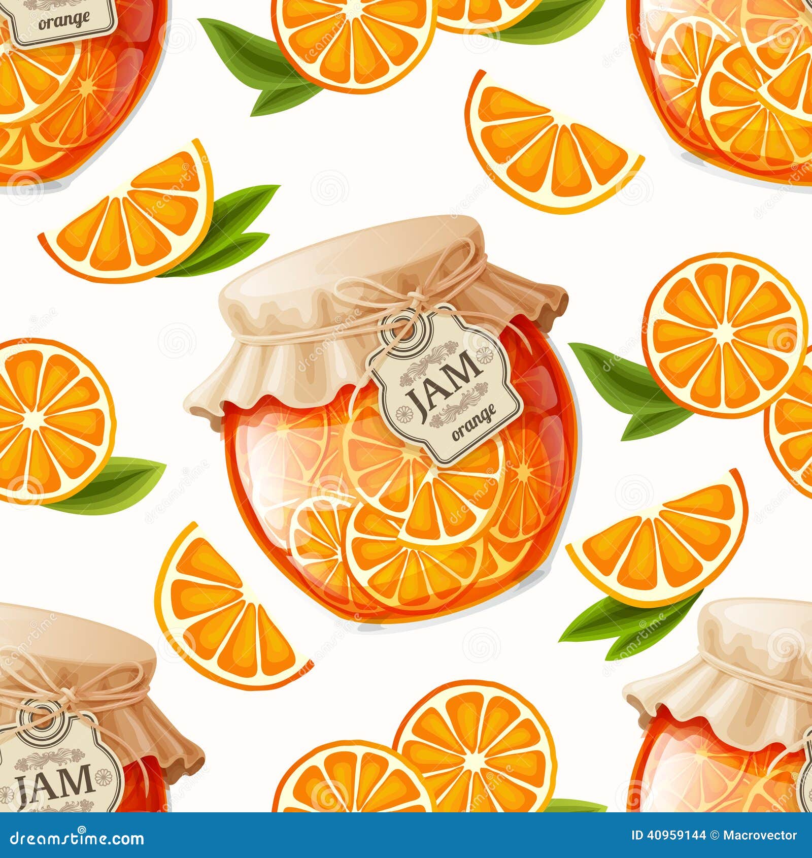 Orange Jam Seamless Pattern Stock Vector - Illustration of label ...