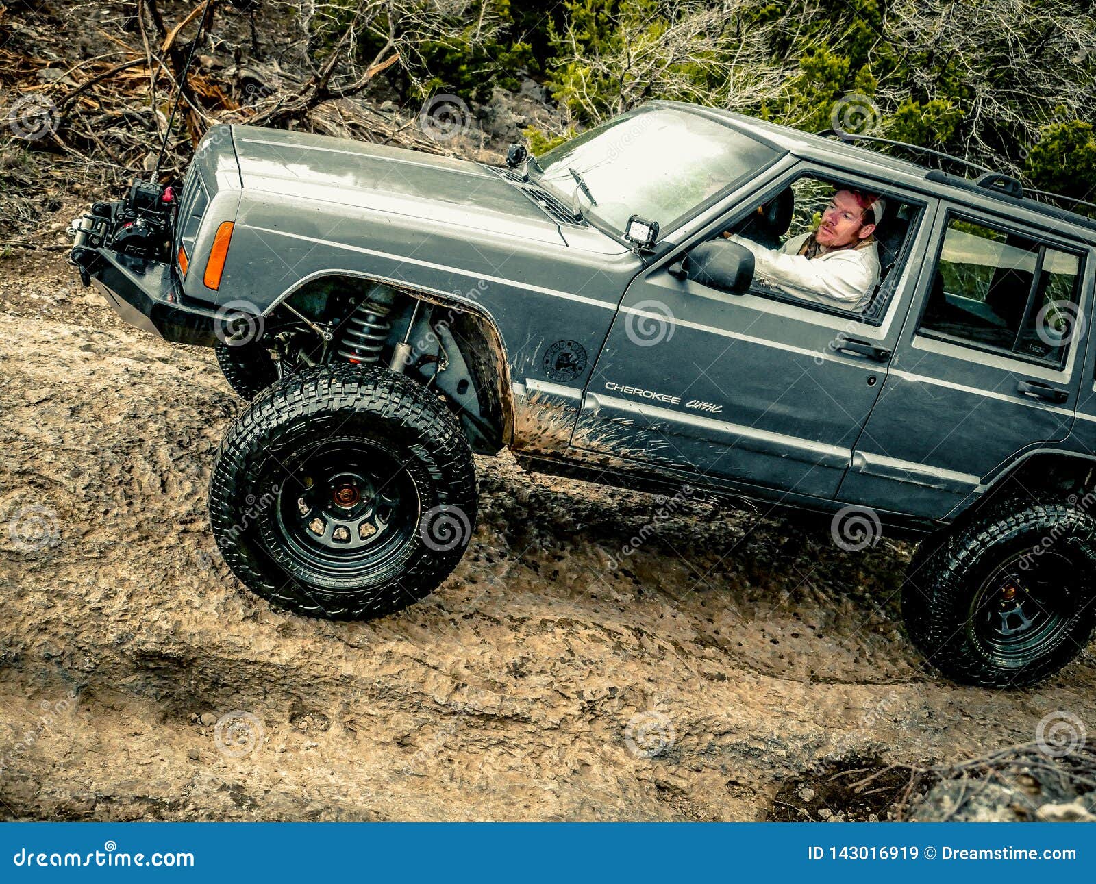 Orange Jeep Rock Crawling stock image. Image of jeep - 143016919