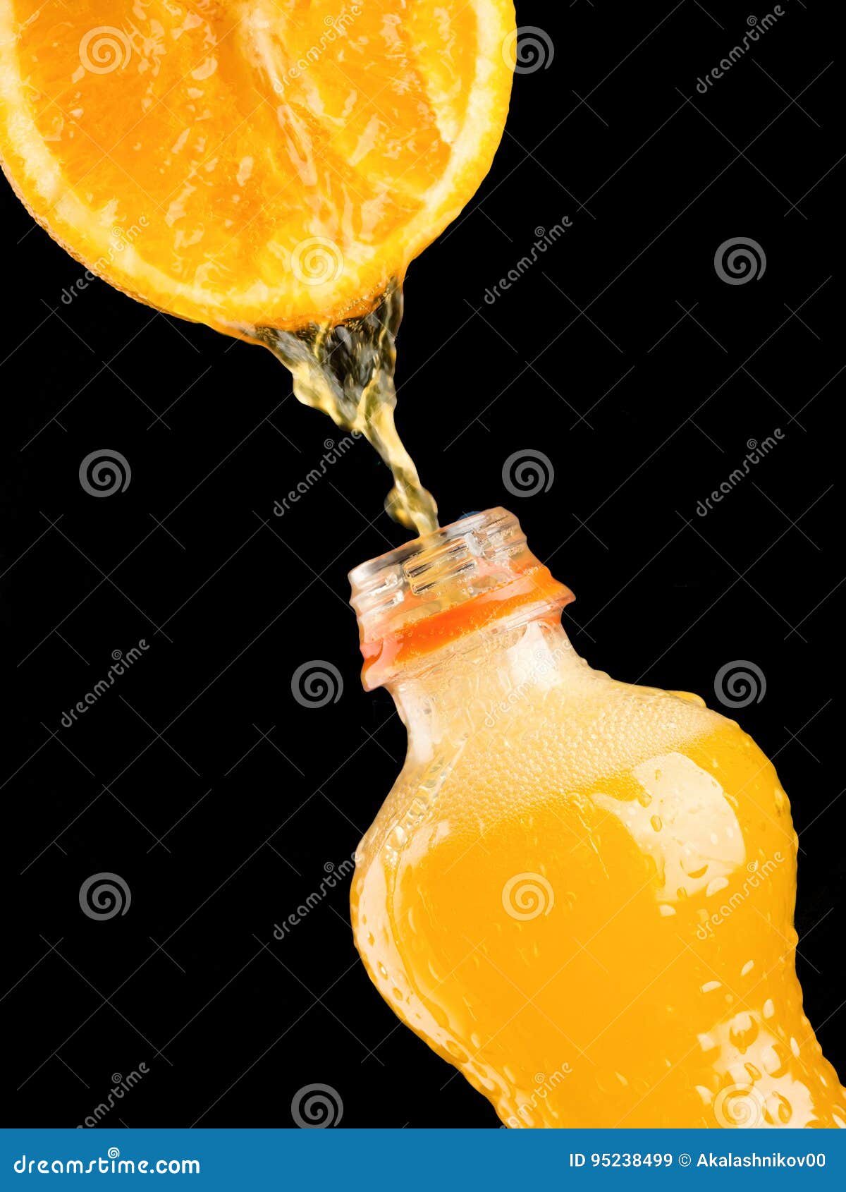 Orange Juice on a Black Background Stock Image - Image of natural ...